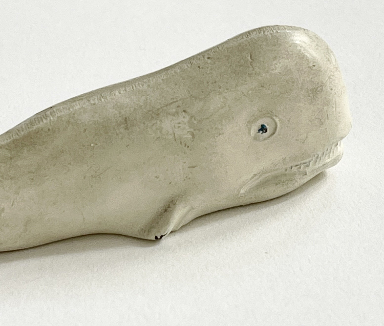 Cast Iron Whale Figurine White Painted Heavy Metal Vintage Small Sea ...