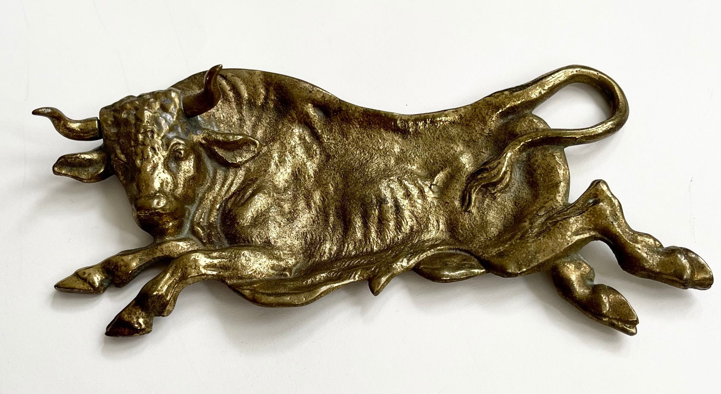 Heavy Brass Bull Ashtray Trinket Dish Catchall Rare Vintage Mid Century ...