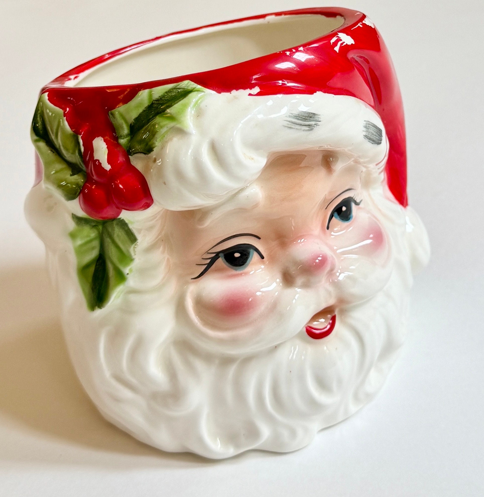 Vintage Santa Head Vase Planter Made in Japan MCM Mid Century Ceramic ...