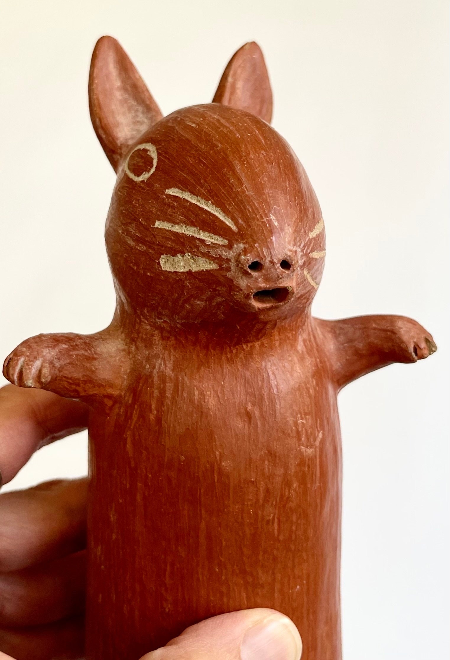 Mexican Redware Pottery Rabbit Bunny Figurine Red Clay Mexico Folk Art ...