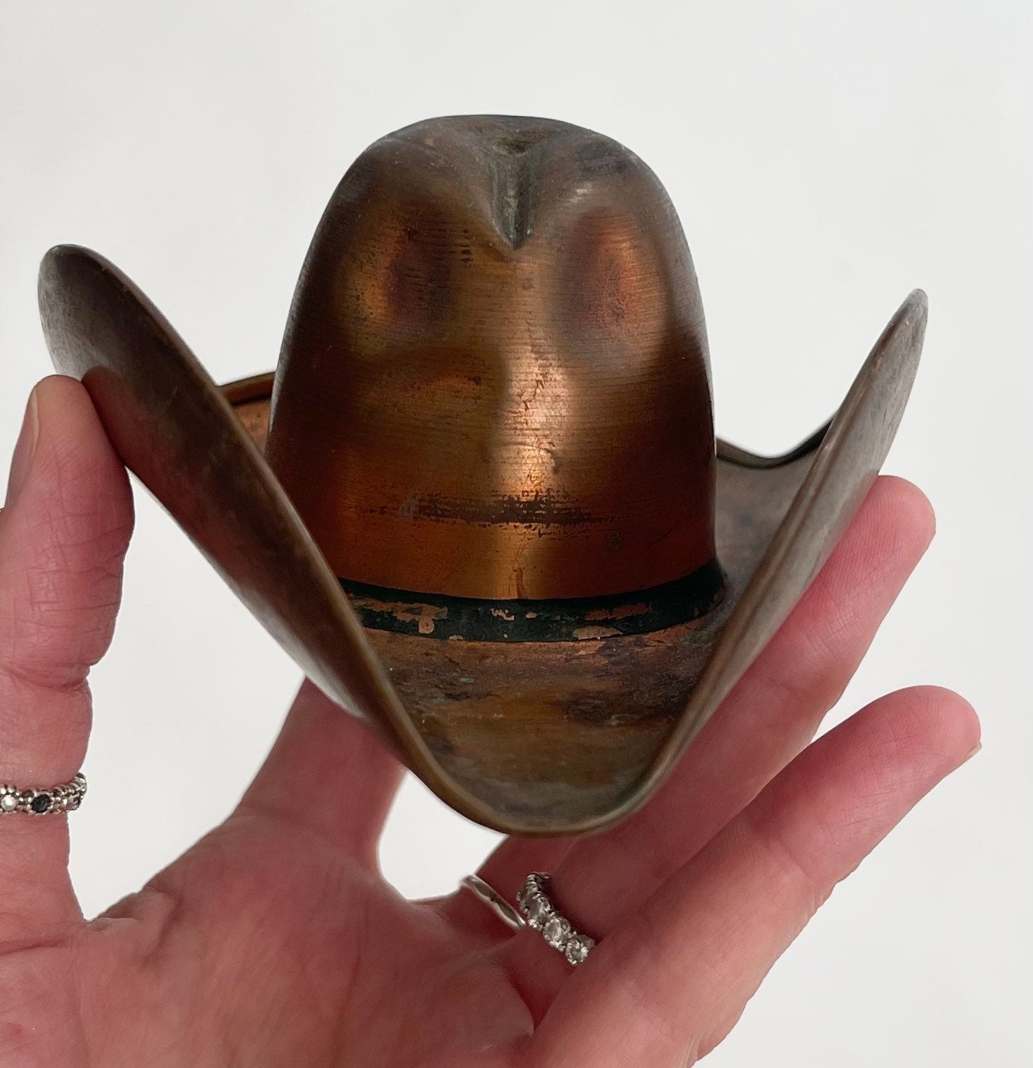 Copper Sombrero Ashtray Cowboy Hat Mid Century Vintage Tobacciana Solid ...