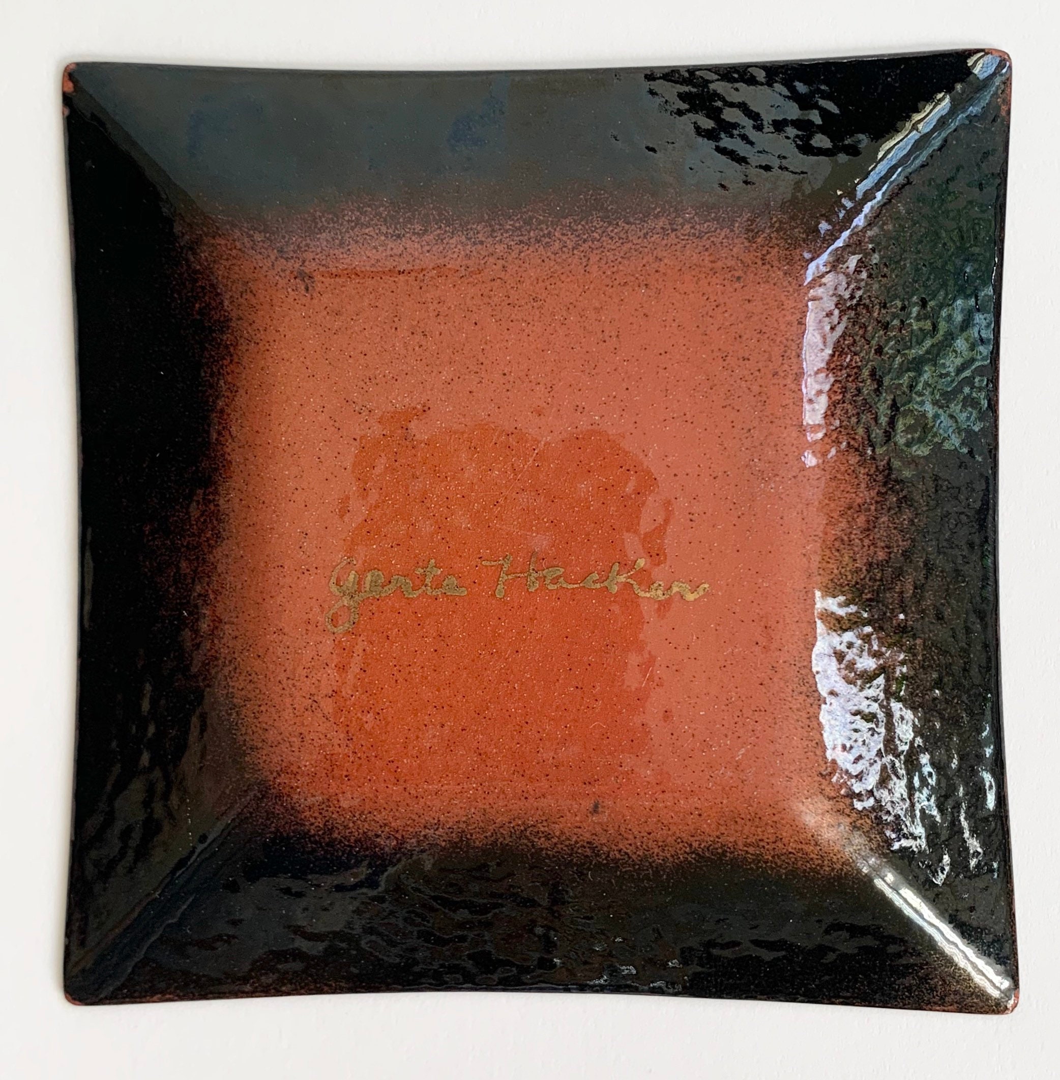 Gerte Hacker Dish Ashtray Tray Mid Century MCM Ohio Artist Signed Hand ...