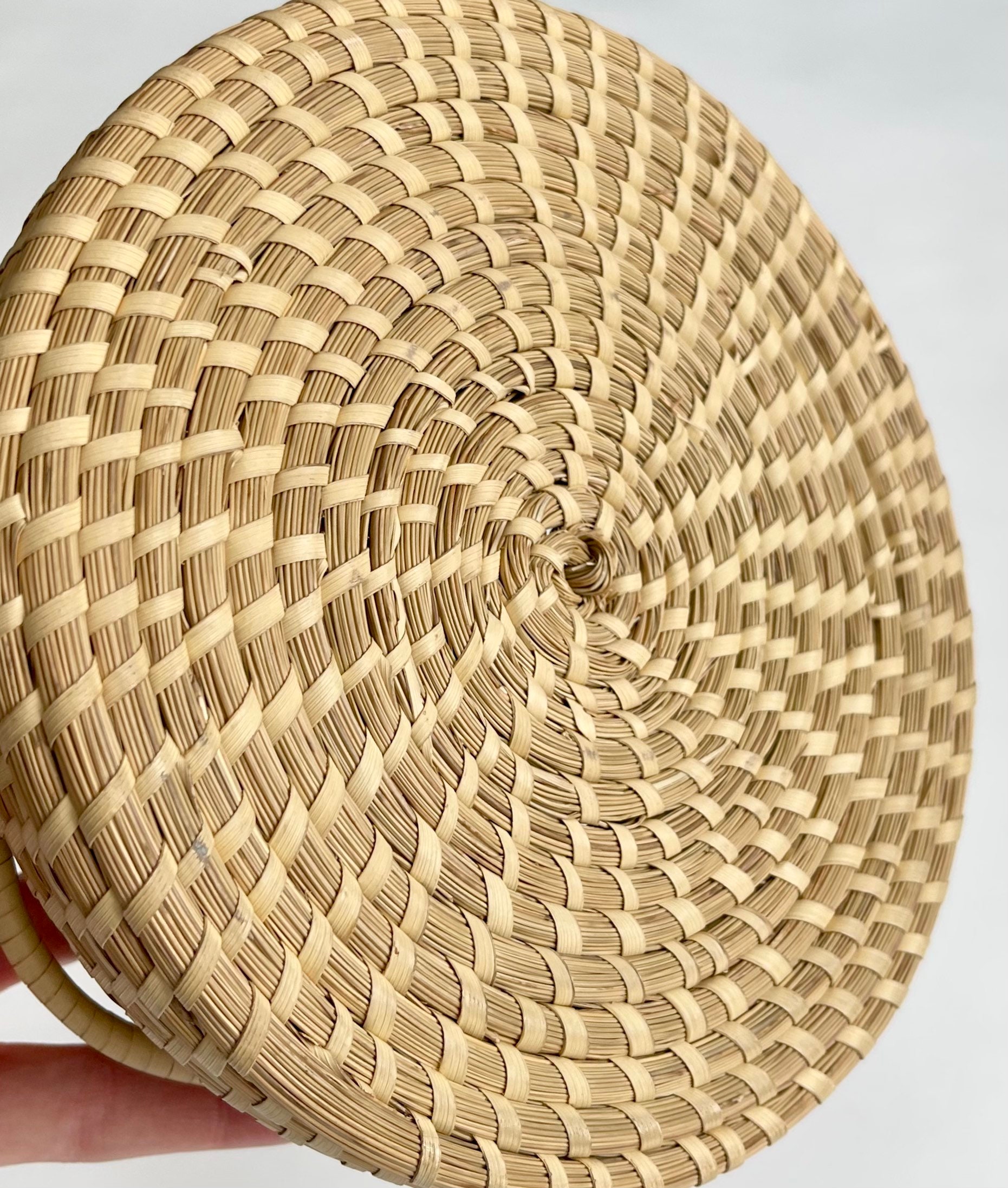 Charleston Sweetgrass Basket Finely Woven Lidded Basket Box with Lid ...