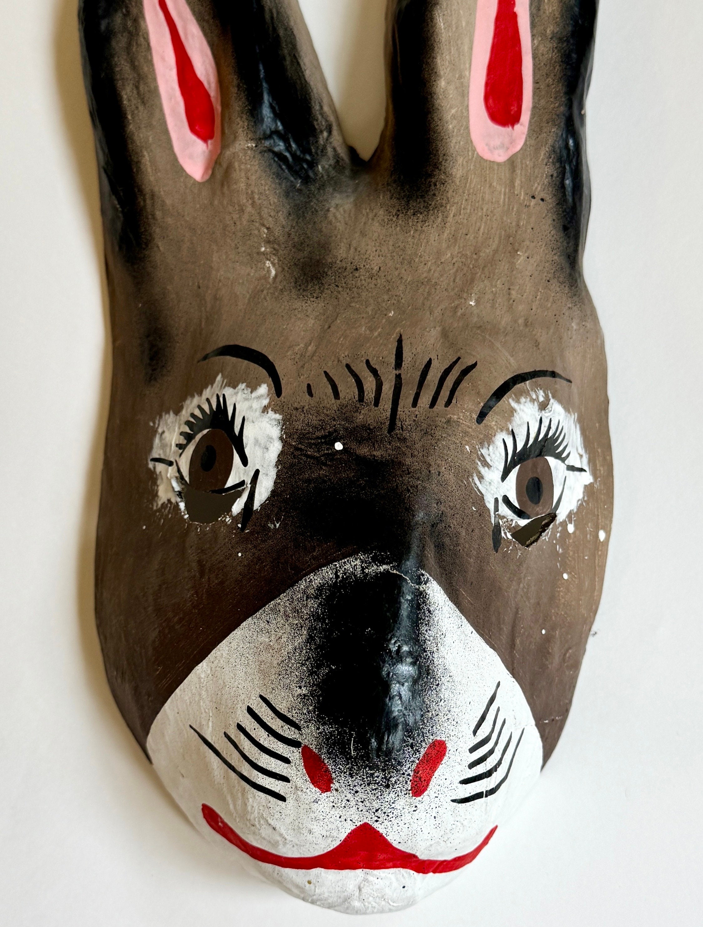 Folk Art Rabbit Mask Vintage New Mexico Estate Piece Handmade Paper ...