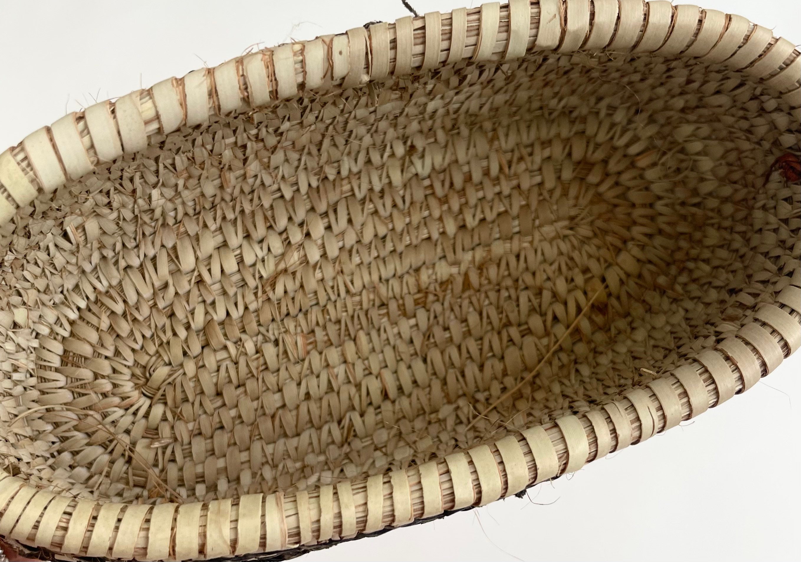 Oman Camel Milking Basket Bowl Oval Lidded Basket Leather Base and Lid ...