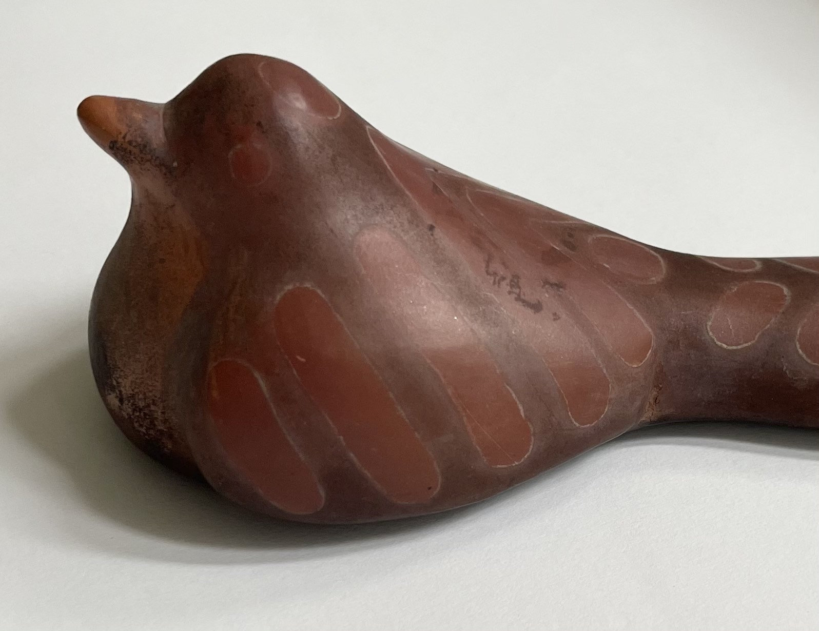 Signed Pottery Bird Figurine Red Clay Ceramic Art Vintage Hand Painted ...