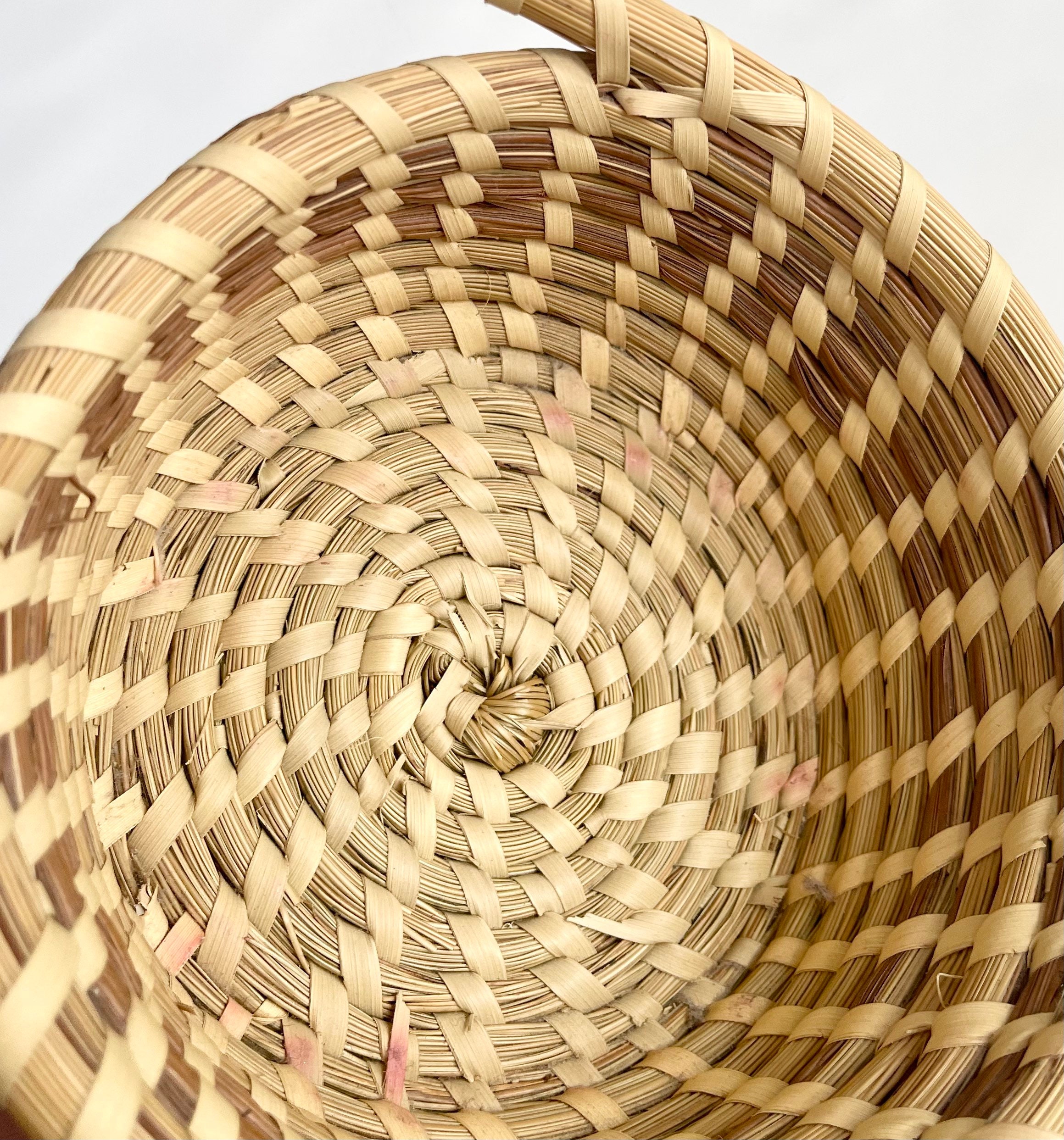 Small Charleston Sweetgrass Basket Side Handle Handmade Vintage ...