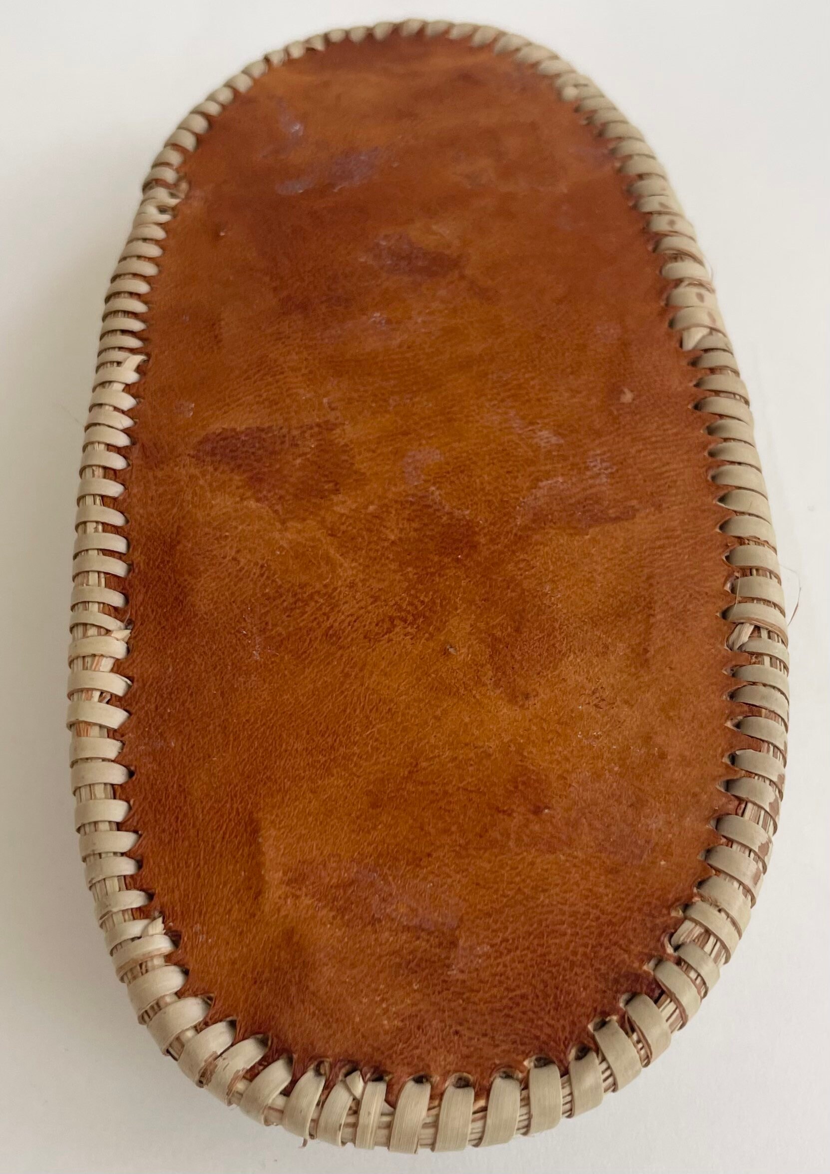 Oman Camel Milking Basket Bowl Oval Lidded Basket Leather Base and Lid ...