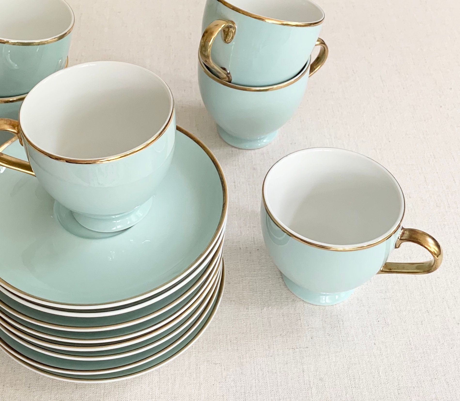 Ralph Lauren Tea Set Cup Saucer Lot of 8 Sets Vintage Lauren by Ralph ...