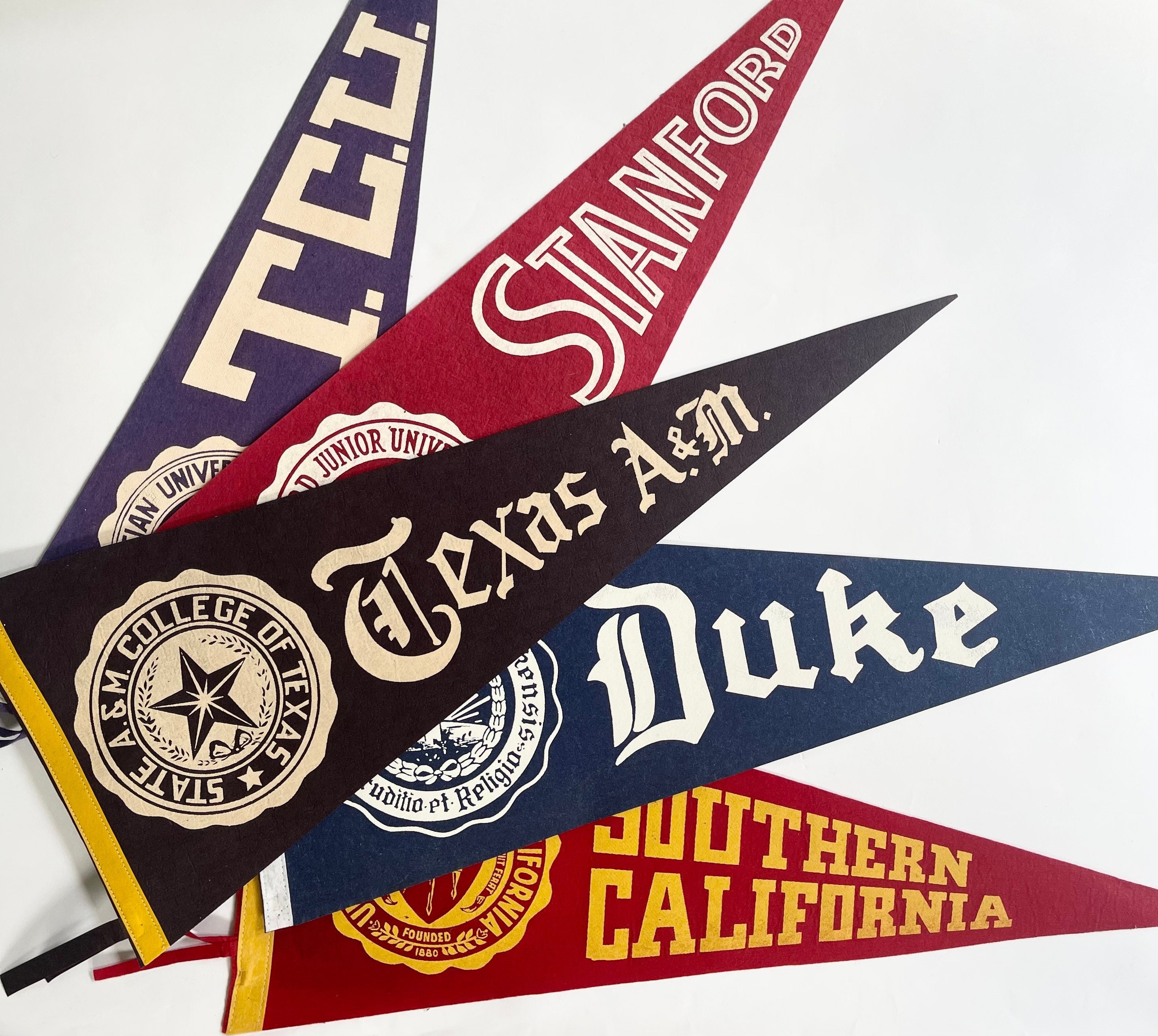 Large College University Pennant Flag Lot Vintage 50s American Ivy ...