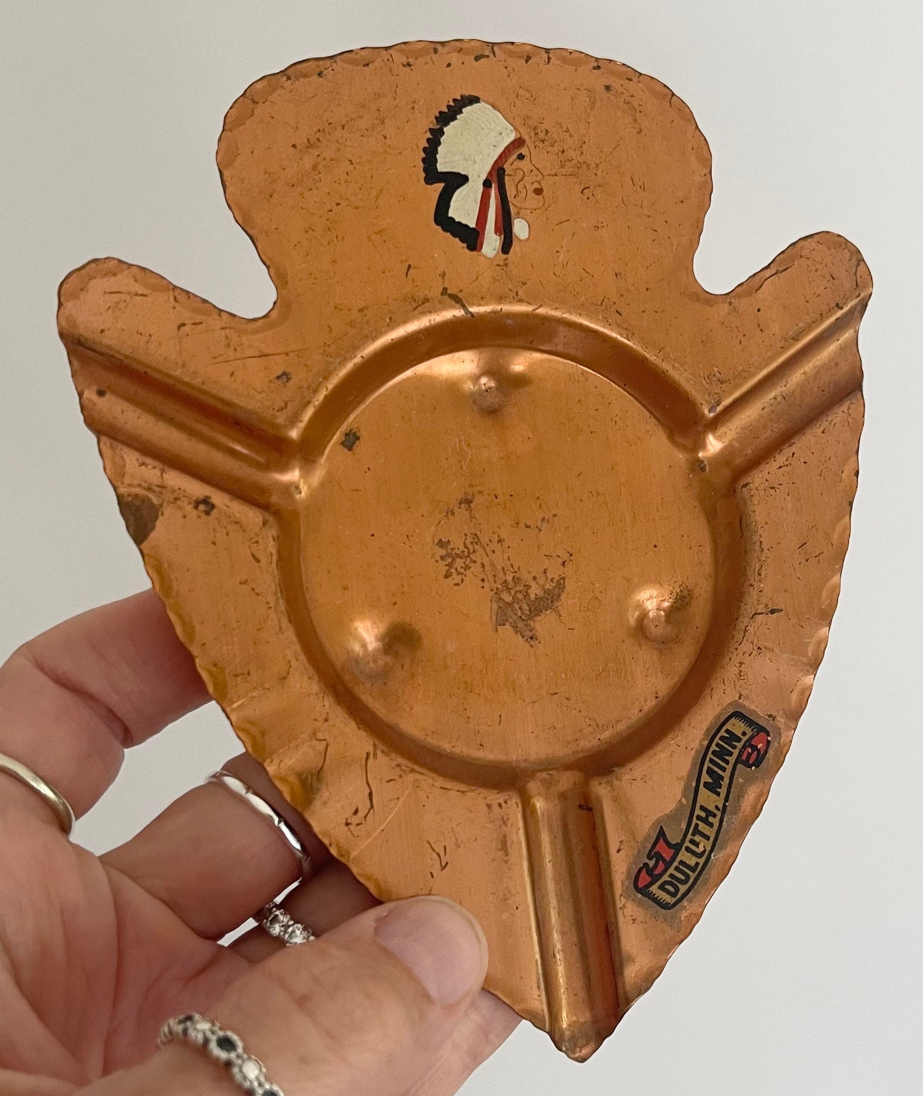 Arrowhead Copper Ashtray Fred Harvey Era Vintage Trading Post Souvenir ...