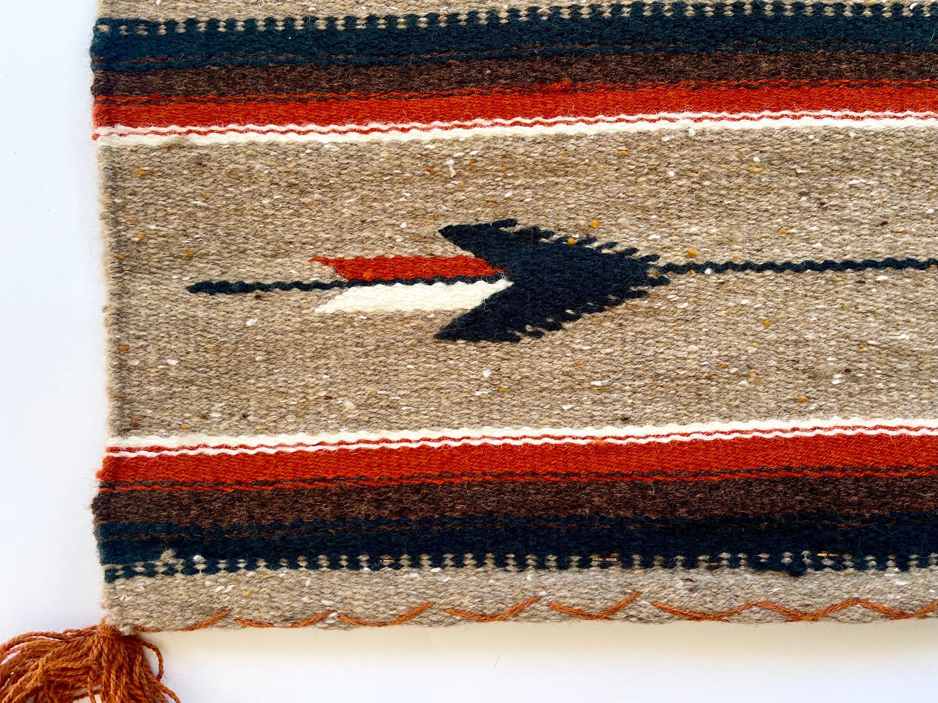 Vintage Chimayo Roadrunner Weaving New Mexico Folk Art Handwoven Wool ...