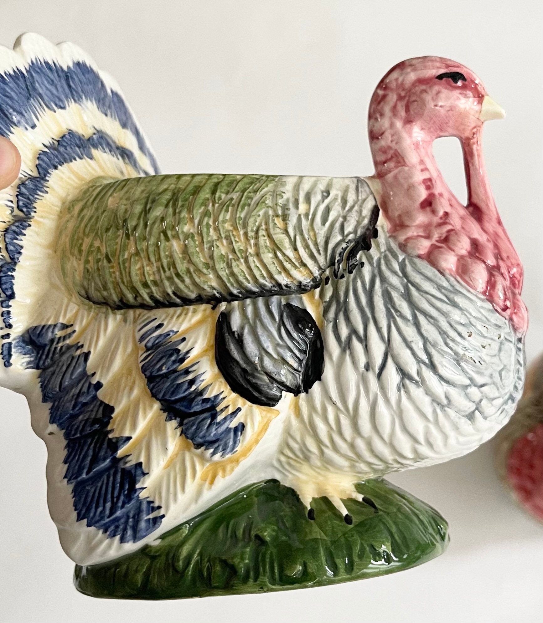 Thanksgiving Turkey Planter Vase Salt Shaker Lot of 3 Ceramic Turkeys ...