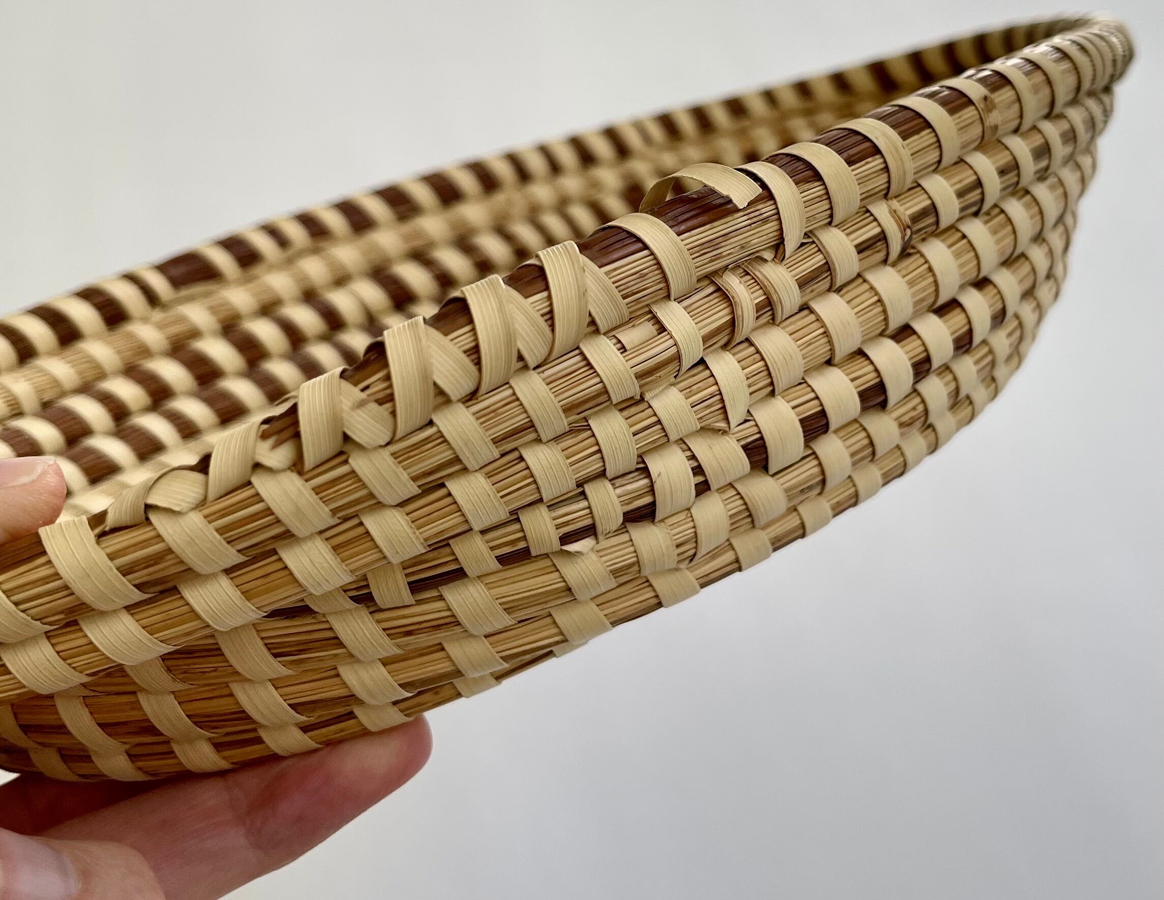 Oval Charleston Sweetgrass Basket Handmade Vintage Handwoven American ...