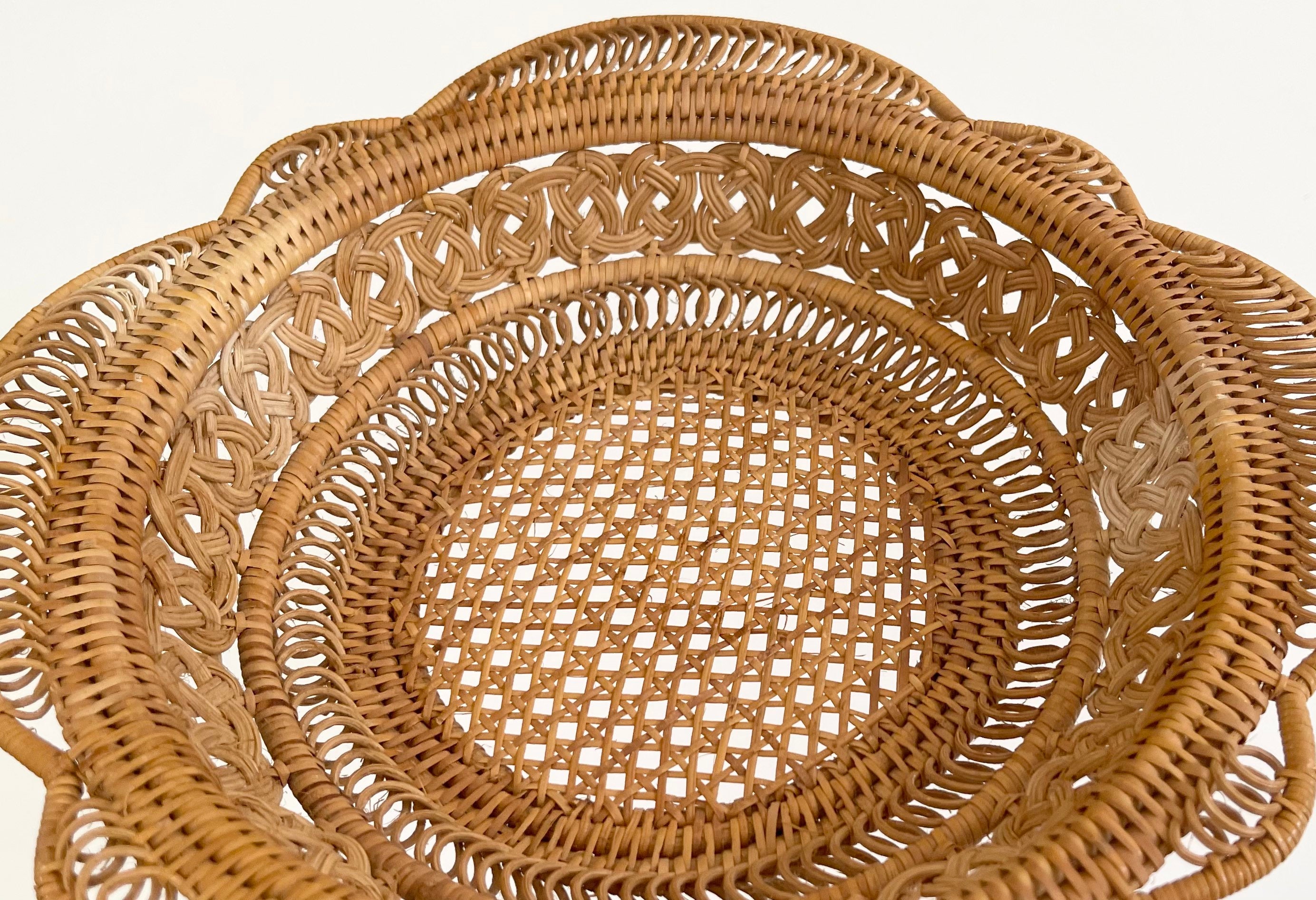 Boho 70s Basket Bowl Boho Vintage Handwoven Baskets Bread Basket ...