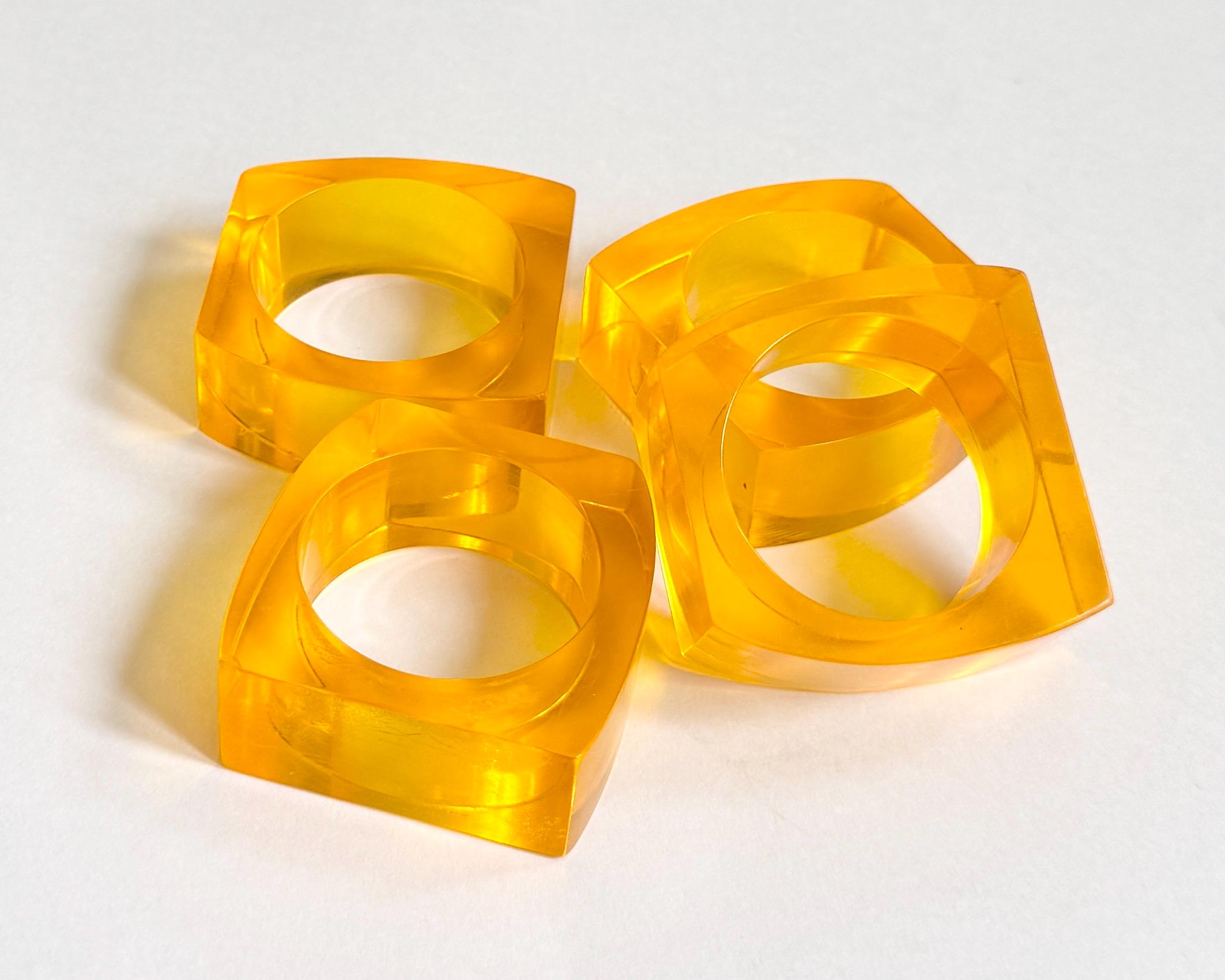 Orange Lucite Napkin Rings 1995 Vintage 50s 60s Mid Century MCM Design ...