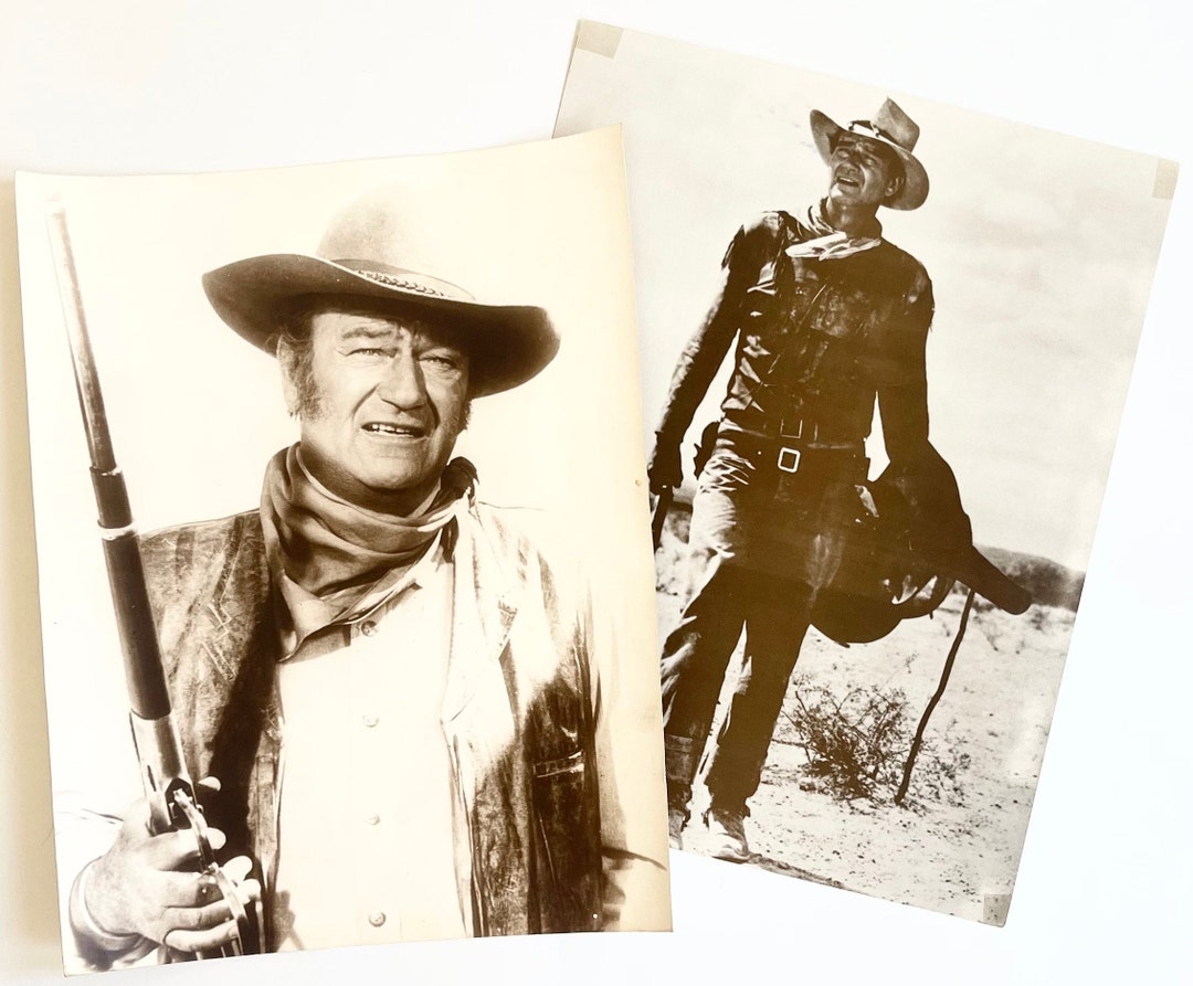 Vintage John Wayne Photographs Sepia Tone Western Poster Possibly Press ...