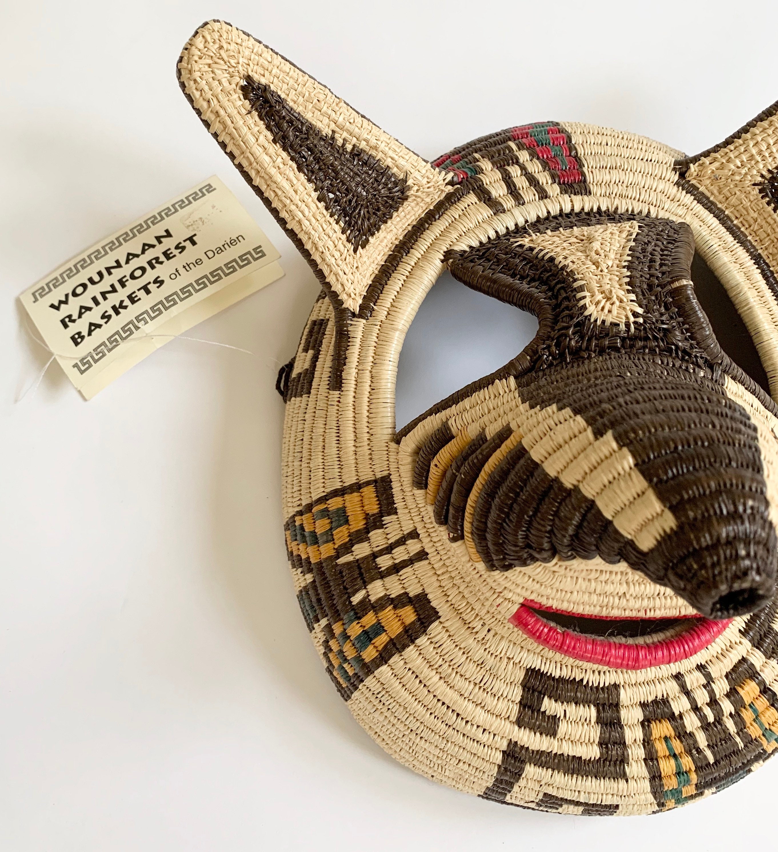 Rare Embera Wounaan Mask Woven Palm Animal Head Vintage Panama Folk Art ...