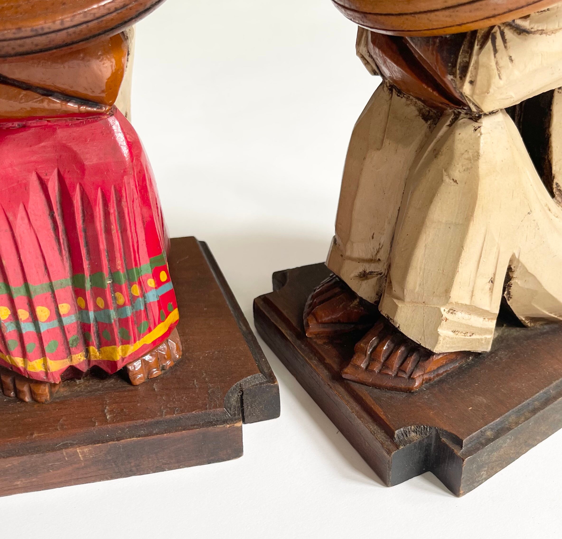 Mexican Wooden Bookends Pair Mexico Wood Book Ends Mid Century Souvenir ...