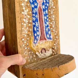 Guadalupe Folk Art Carving Retablo Wall Hanging Religious Santo Hand ...