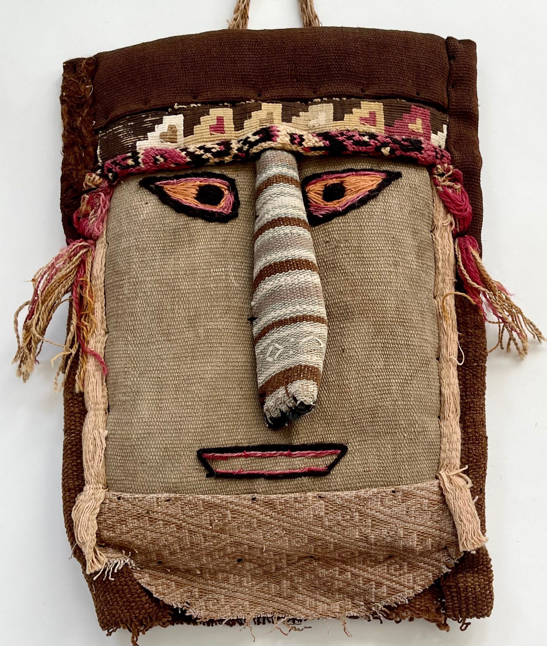 Peruvian Mask Wall Hanging Vintage Indigenous South American Fabric ...