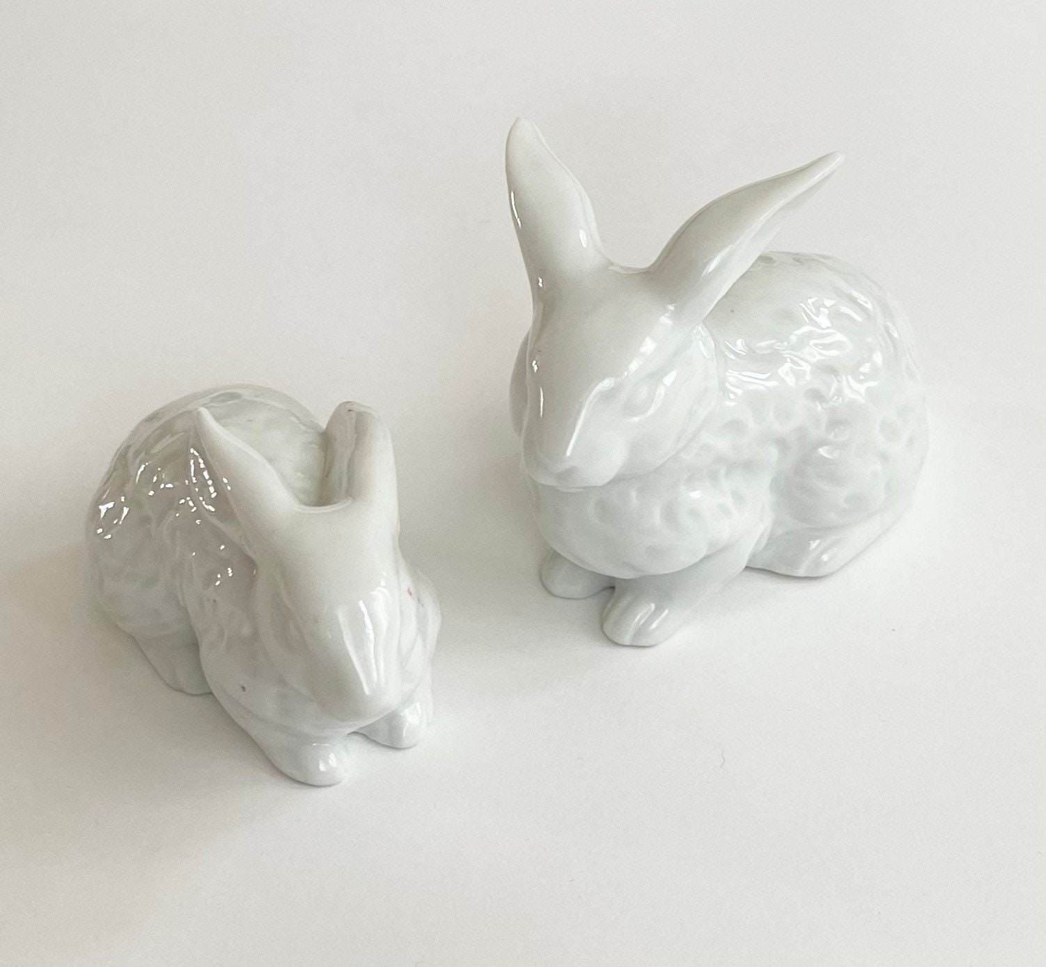 White Porcelain Bunny Rabbit Figurine Lot of 2 Bunnies Made in Japan ...