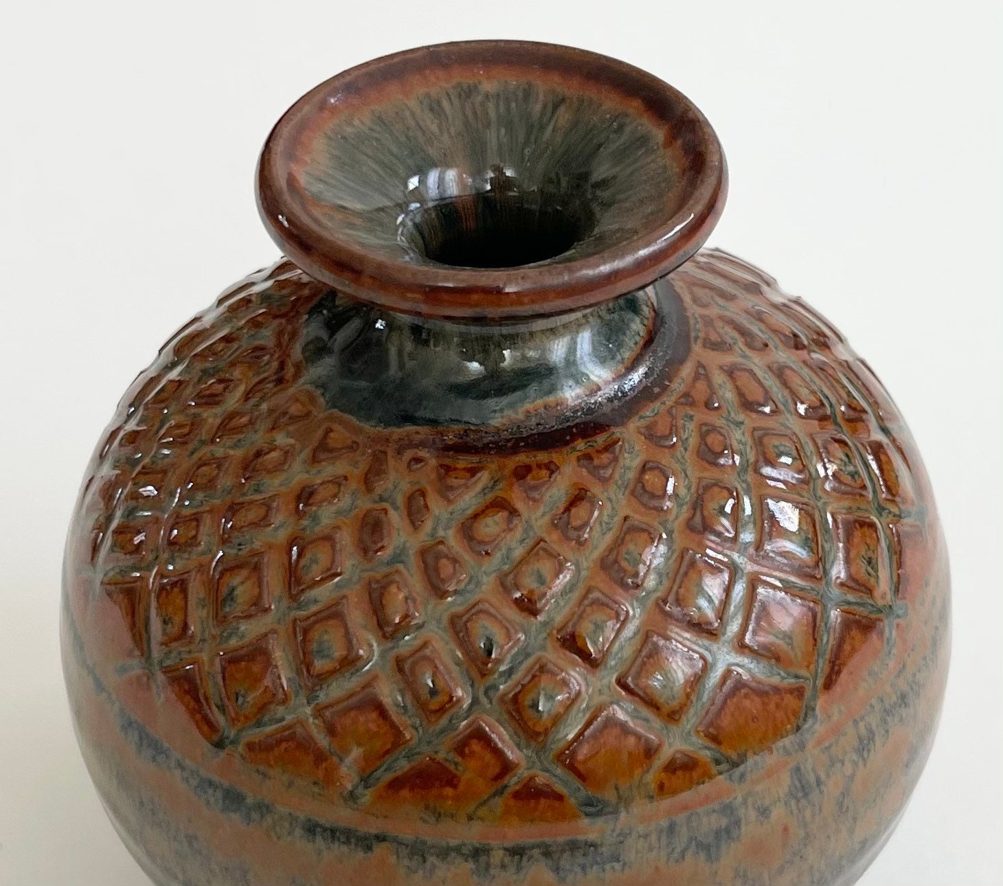 Nafziger Pottery Bud Vase Pot Vintage Handmade Studio Ceramic Bulbous ...