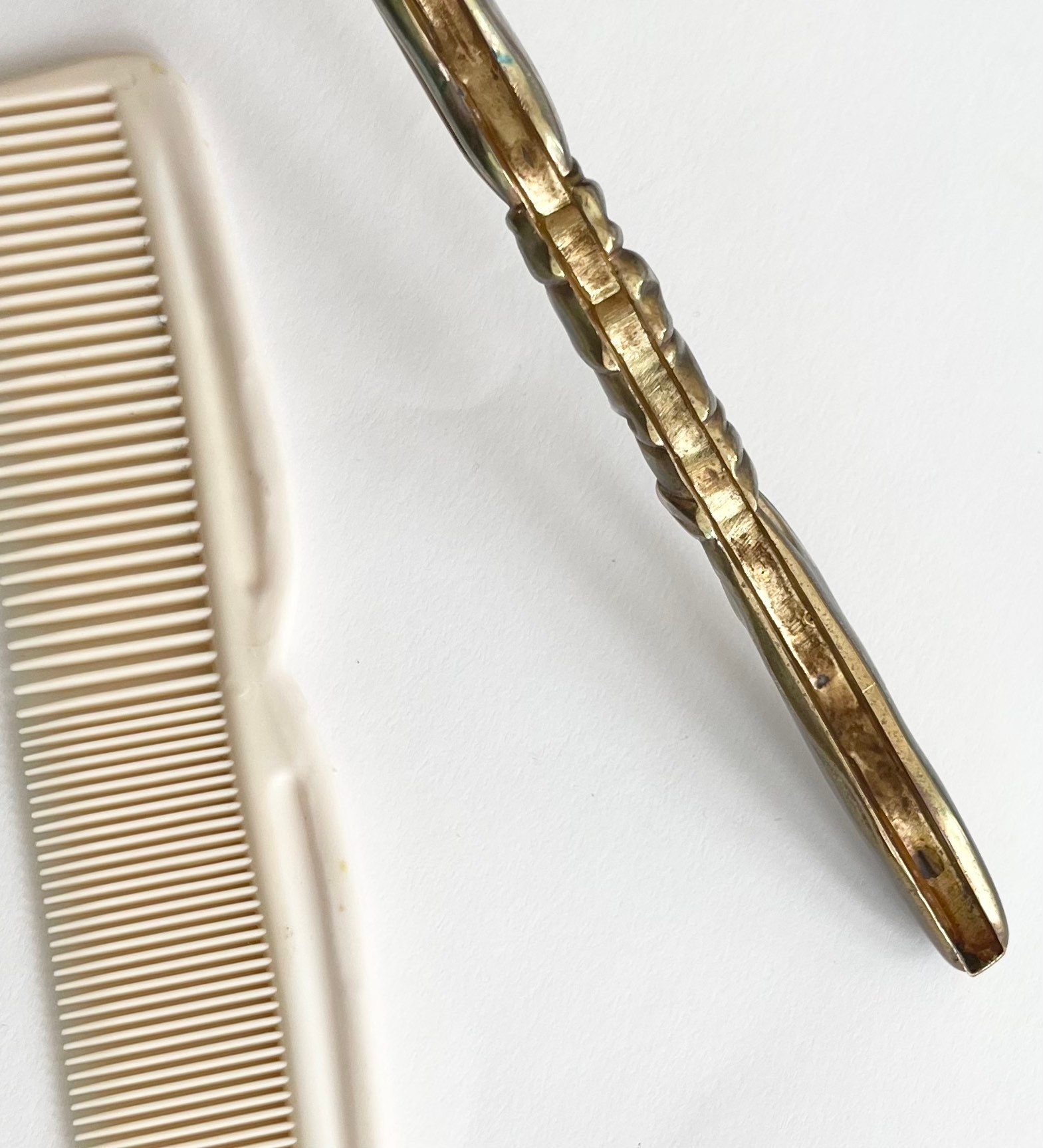 Vintage Brush Comb Set Vanity Set Silver Plate Boudoir