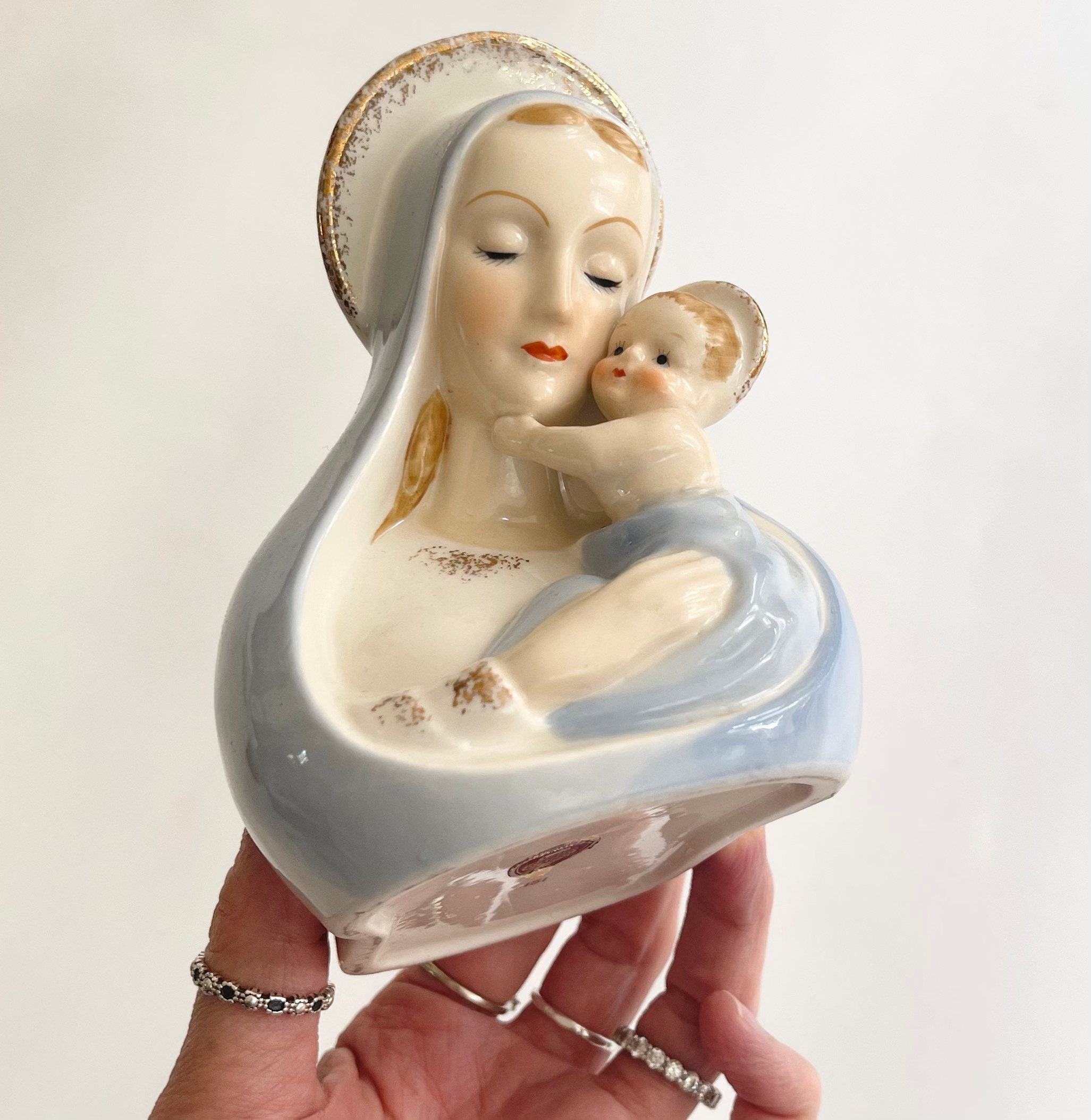 Madonna and Child Planter Shafford Japan Mid Century Religious Vintage ...