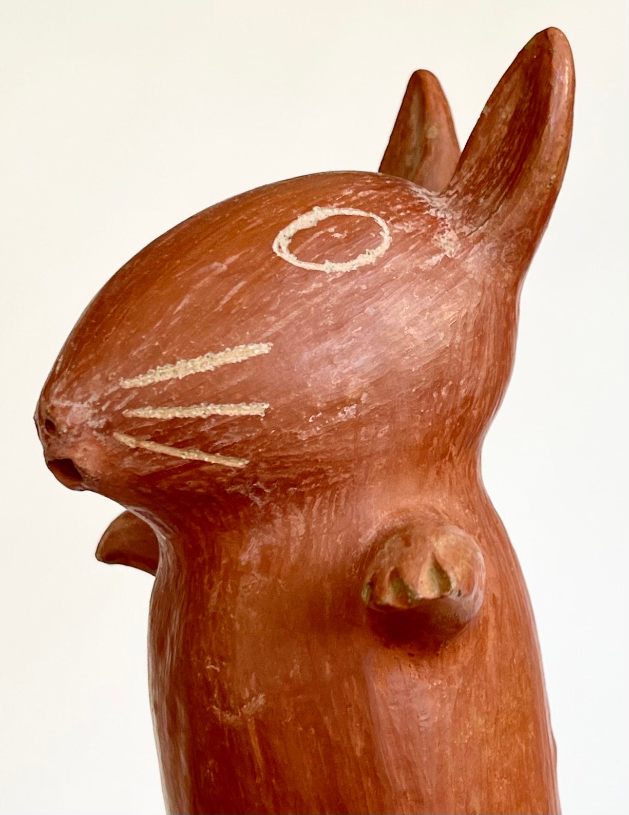 Mexican Redware Pottery Rabbit Bunny Figurine Red Clay Mexico Folk Art ...