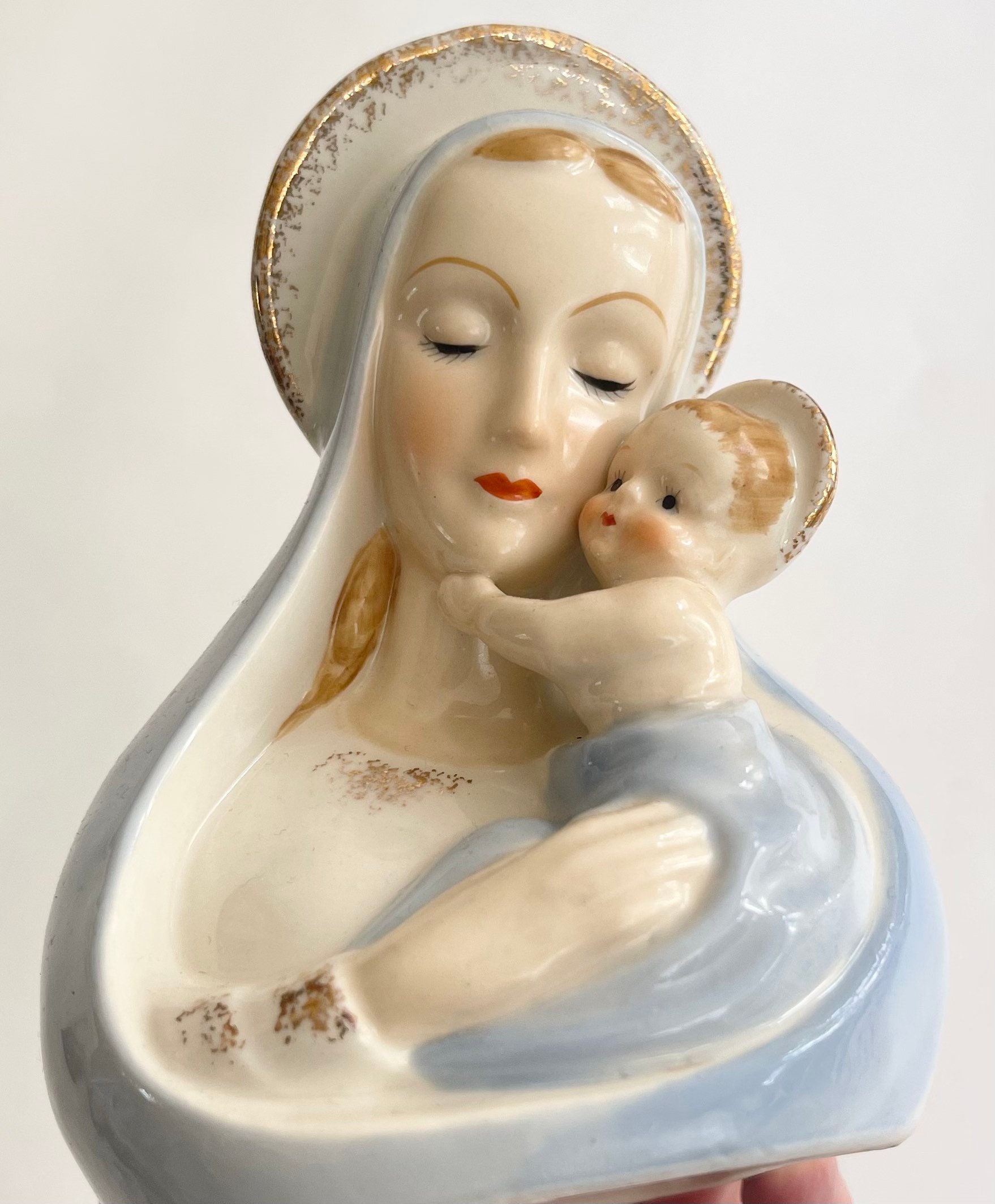 Madonna and Child Planter Shafford Japan Mid Century Religious Vintage ...