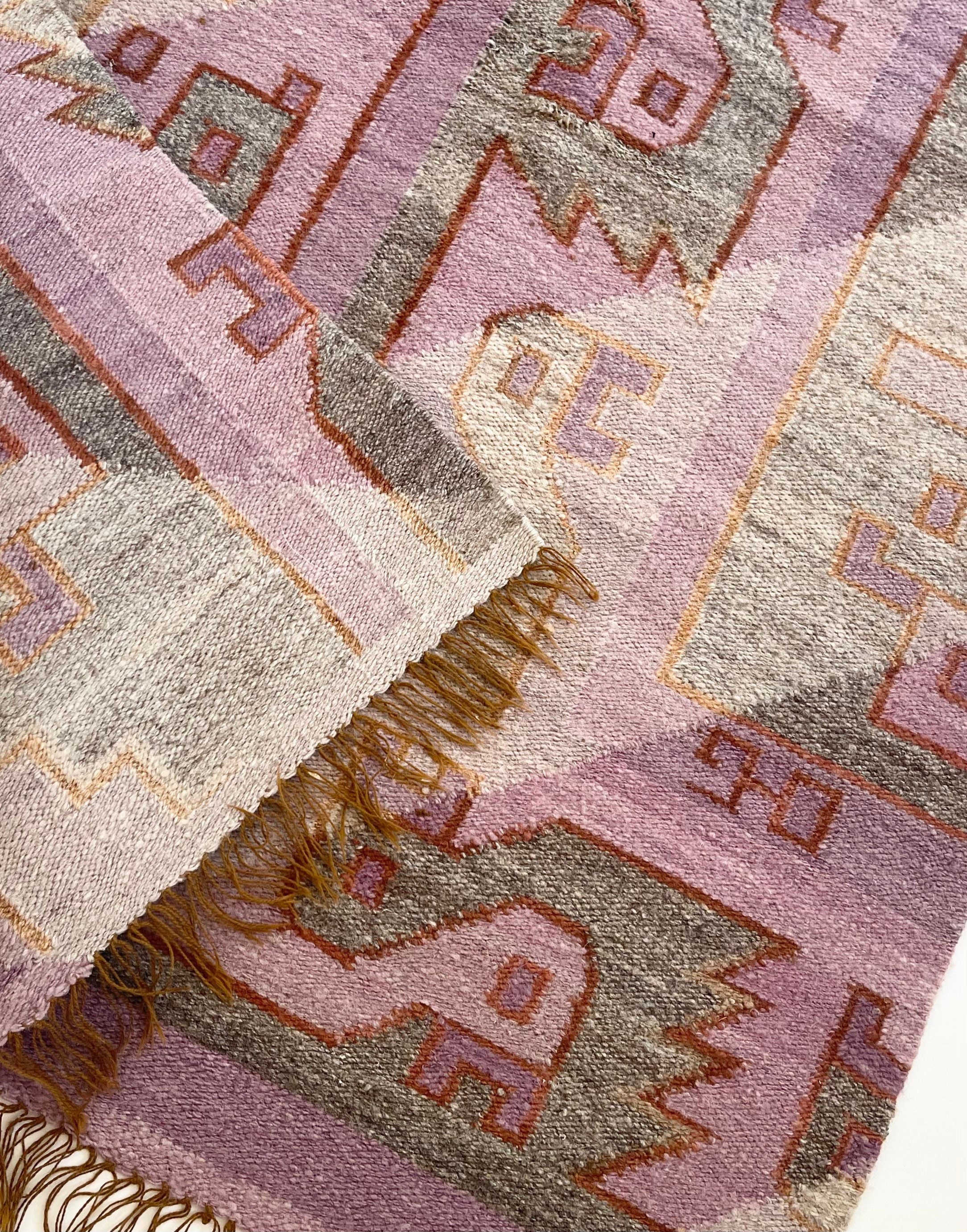 Boho Vintage Accent Rug Throw Rug Handwoven Wool Rug Fridge Ends ...