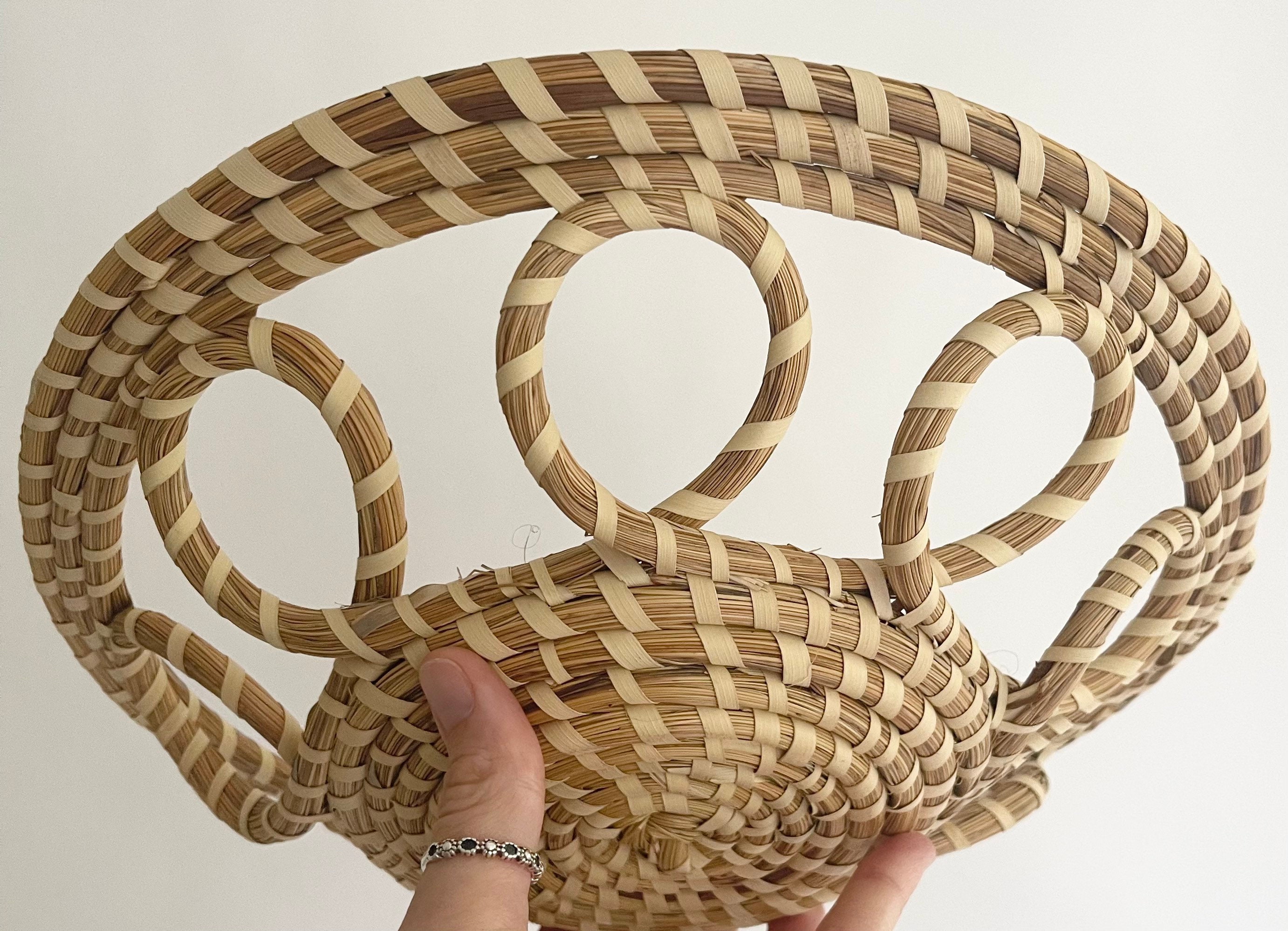 Unique Charleston Sweetgrass Basket Bowl Handmade Vintage Handwoven ...