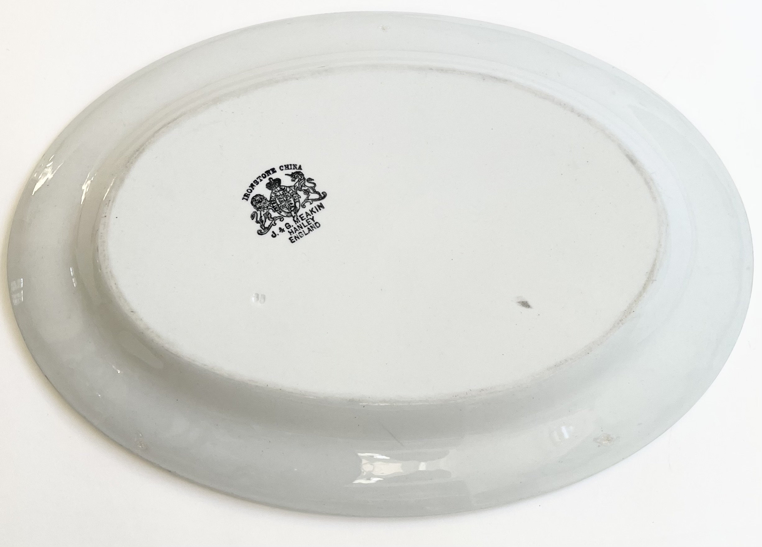 English White Ironstone Platter Tray Large Oval Serving Dish Plate Worn ...
