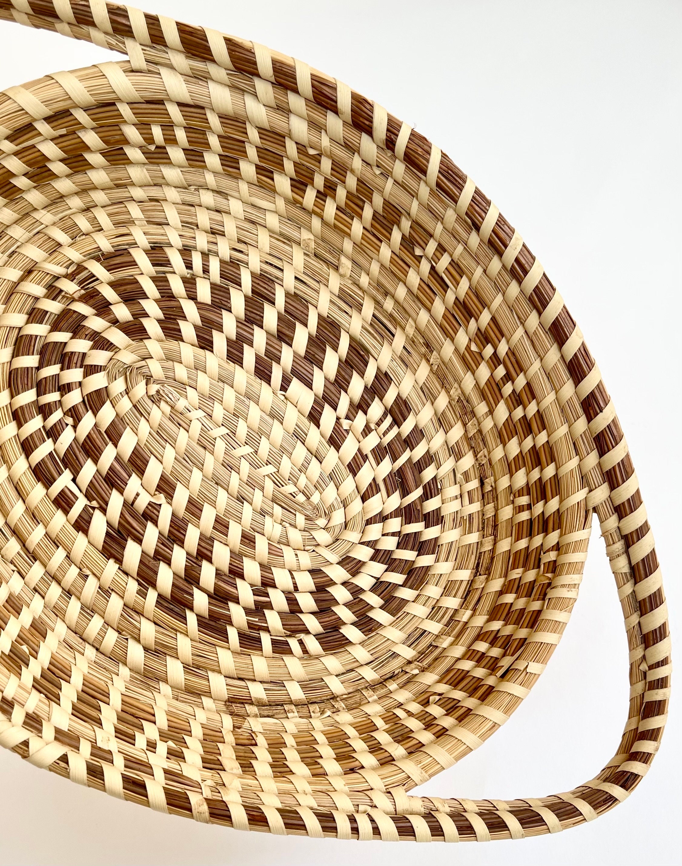 Oval Charleston Sweetgrass Basket Handmade Vintage Handwoven American ...