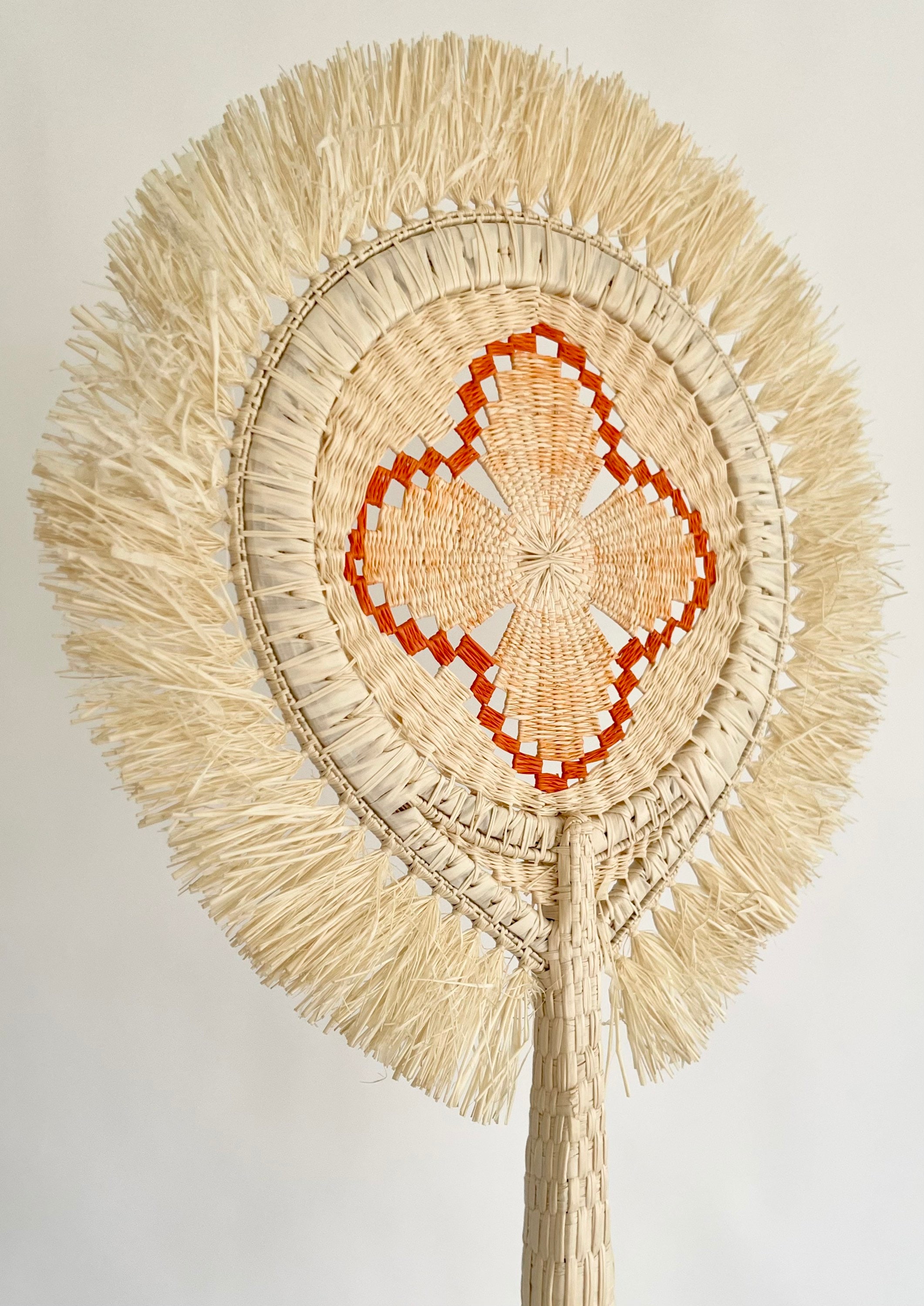 70s Straw Hand Fan Tenerife Lace Center Boho Vintage Handwoven Straw ...