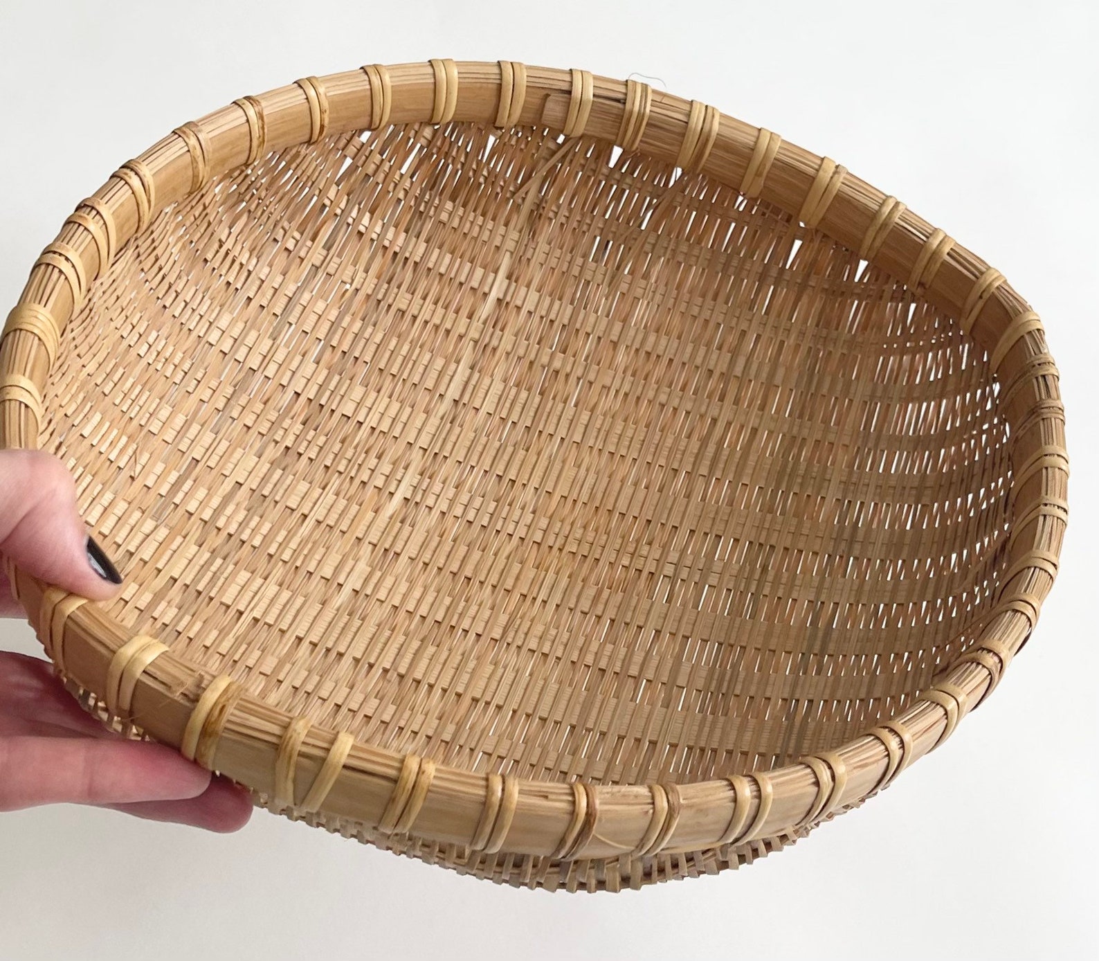 Leaf Shaped Bread Basket Gathering Basket Wicker Basket Vintage ...