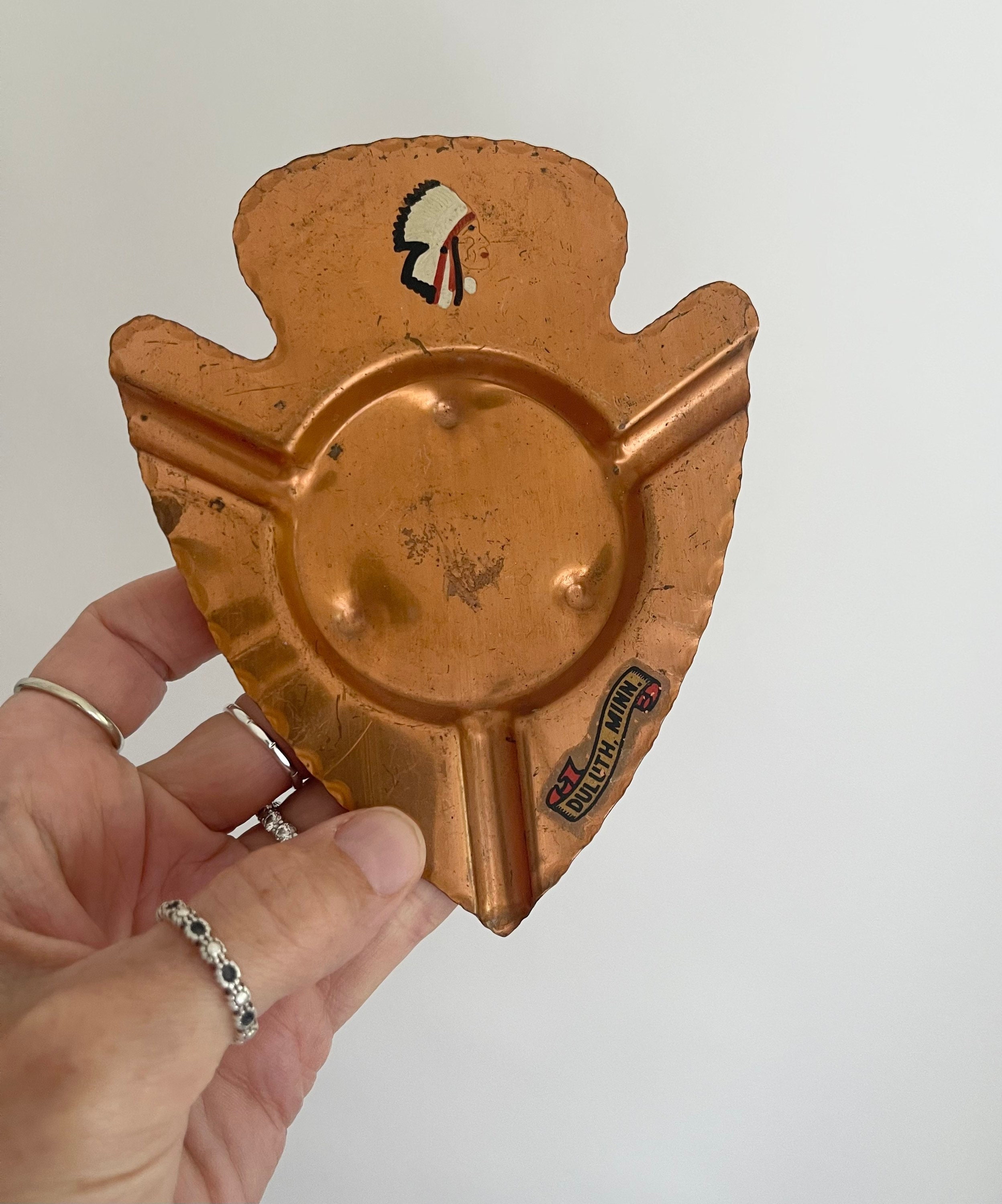 Arrowhead Copper Ashtray Fred Harvey Era Vintage Trading Post Souvenir ...