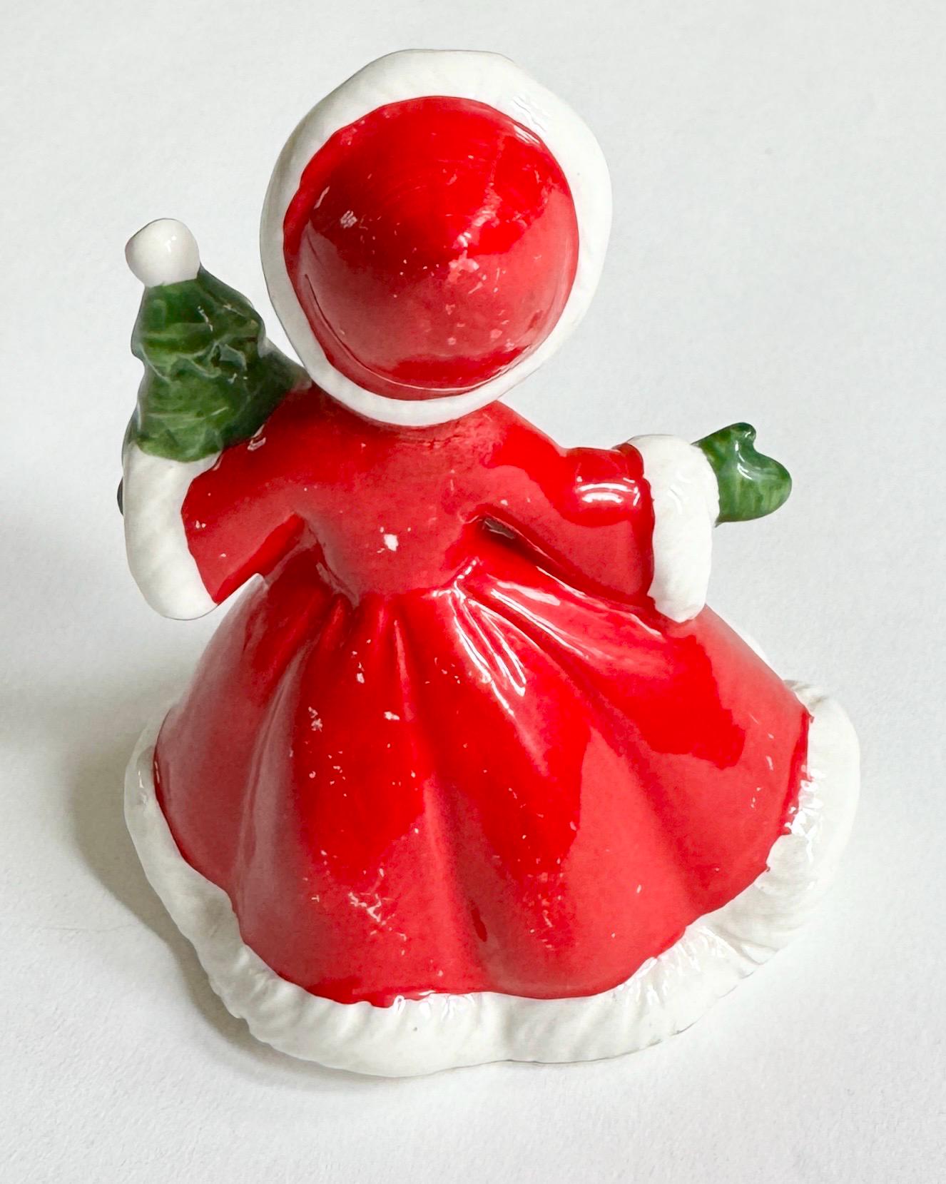 Lefton Christmas Girl Figurine Style 6604 Lefton's Japan Red Dress ...