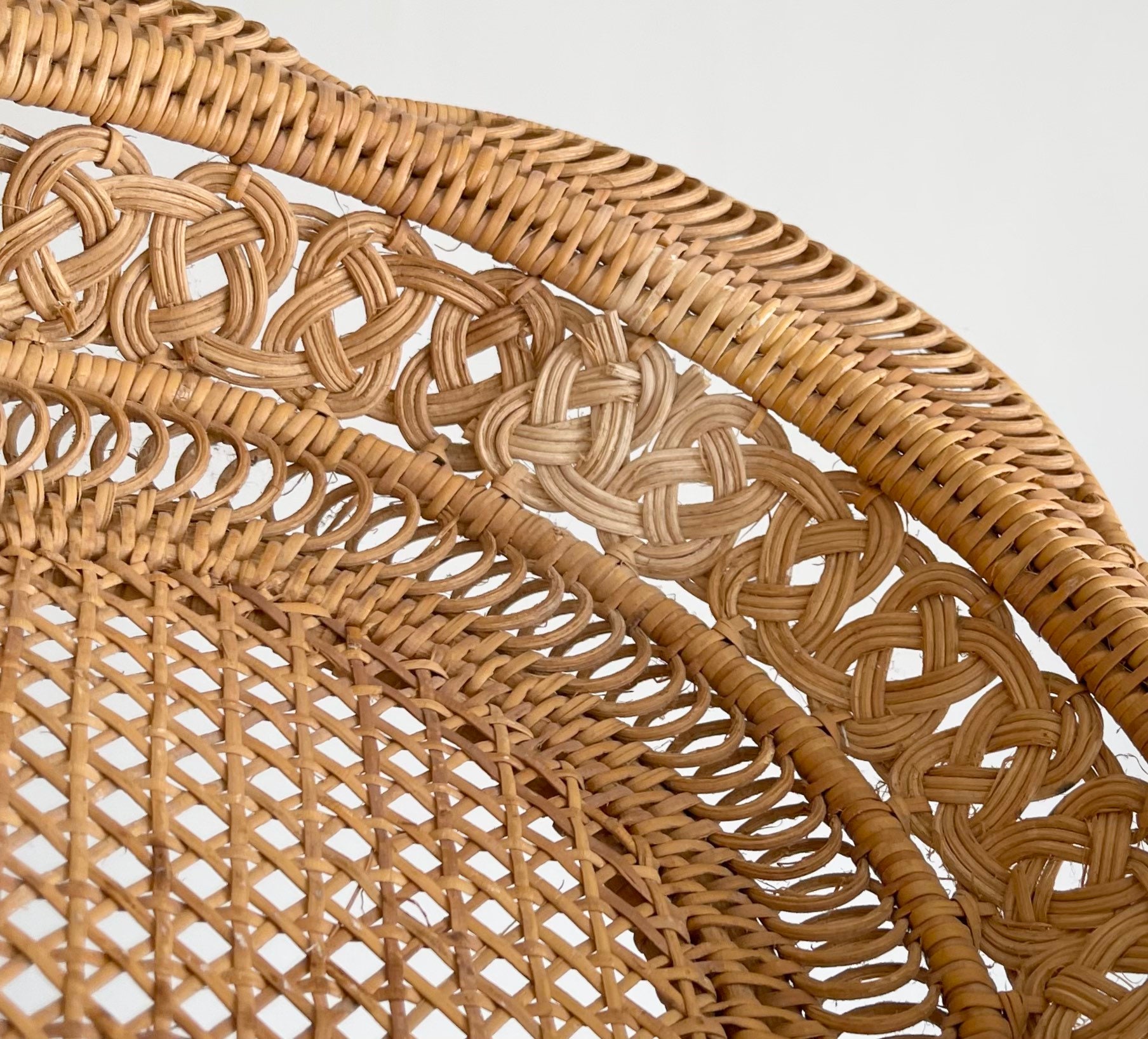 Boho 70s Basket Bowl Boho Vintage Handwoven Baskets Bread Basket ...