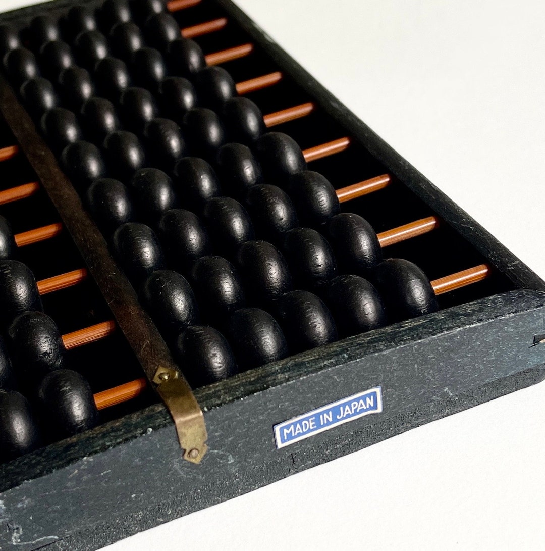 Vintage Mid Century Abacus Game: Black Wood & Brass, Made in Japan - Etsy