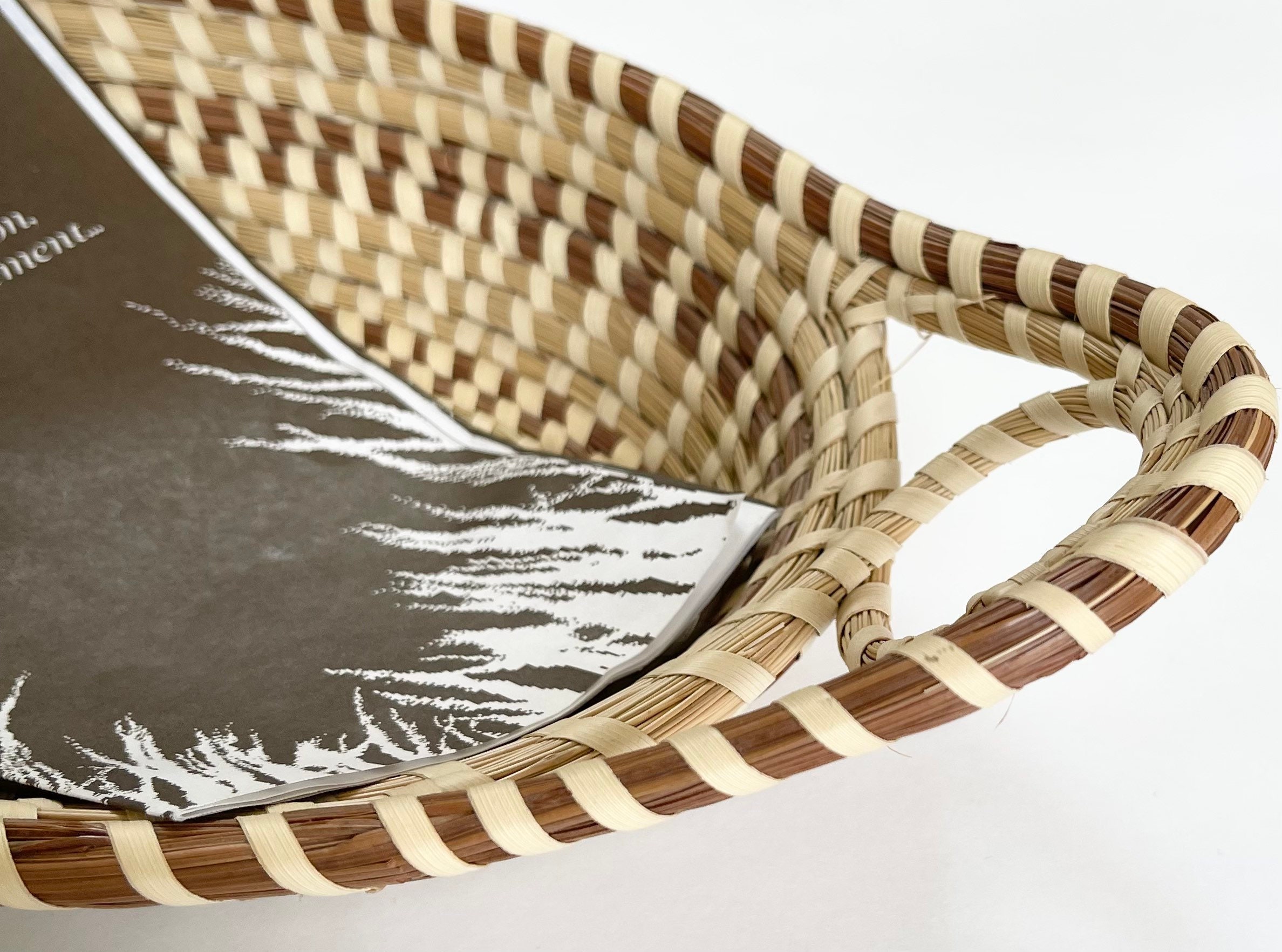 Signed Charleston Sweetgrass Basket Signed Handmade Vintage Handwoven ...