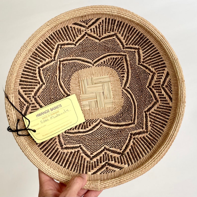 Vintage Signed Hwange Basket Bowl: Zimbabwe Hand Woven Decor - Etsy