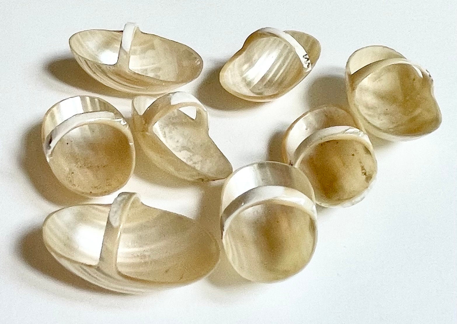 Mother of Pearl Caviar Cups Salt Cellar Dishe Small Basket Shaped Set ...