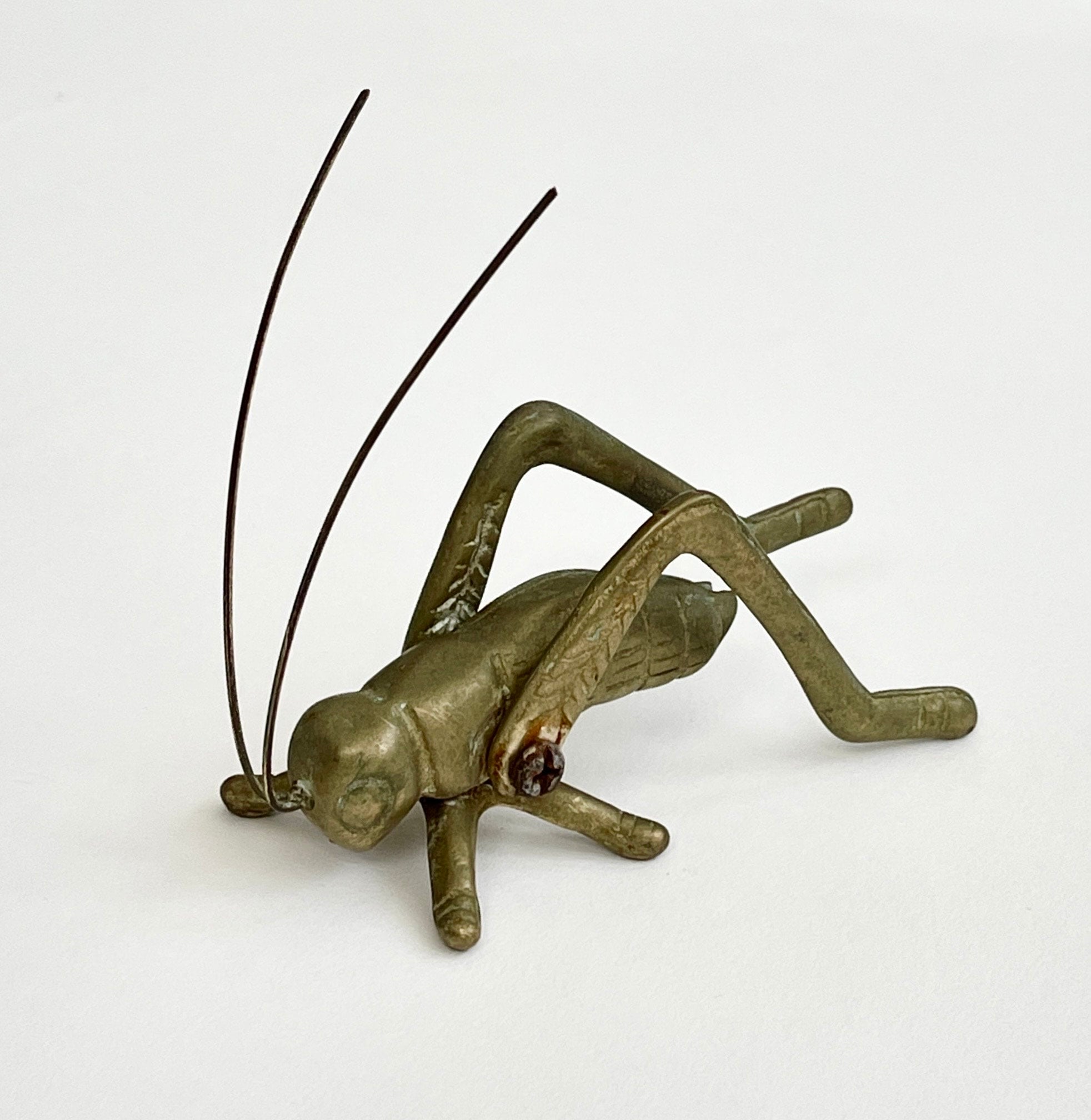 Heavy Brass Grasshopper Figurine Paperweight Solid Brass Insect ...