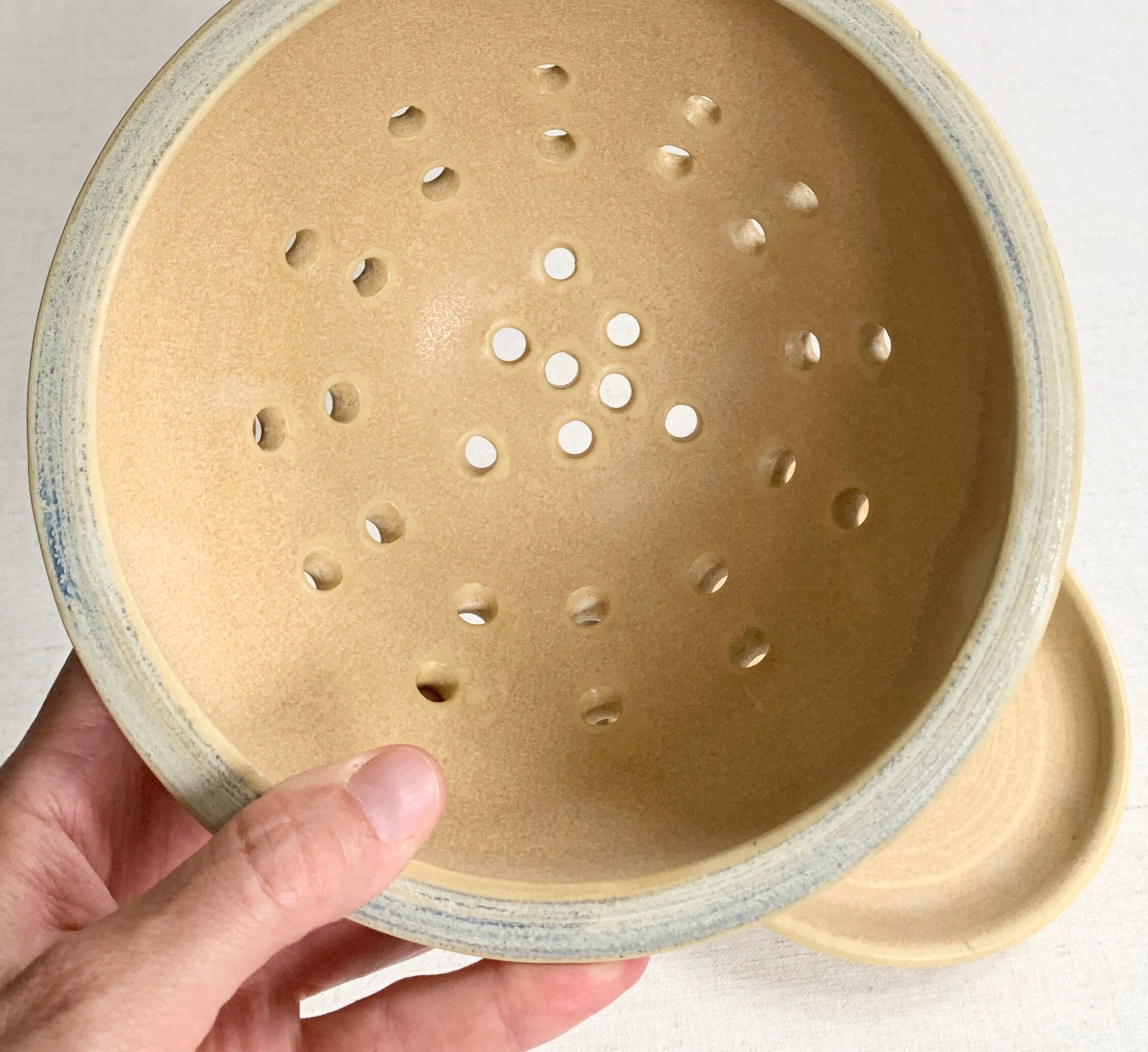 Ceramic Colander Strainer Berry Bowl Studio Handmade Fine Art Glazed ...