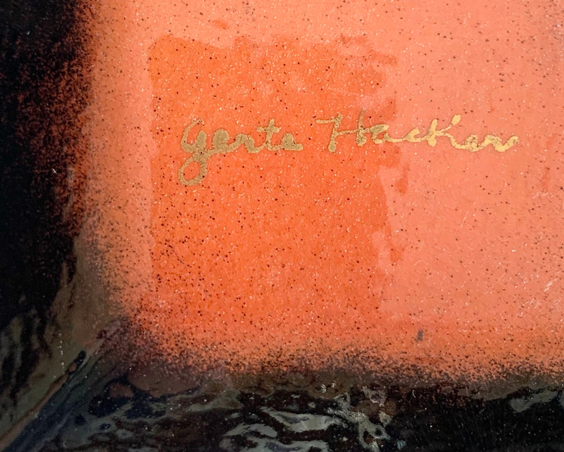 Gerte Hacker Dish Ashtray Tray Mid Century MCM Ohio Artist Signed Hand ...