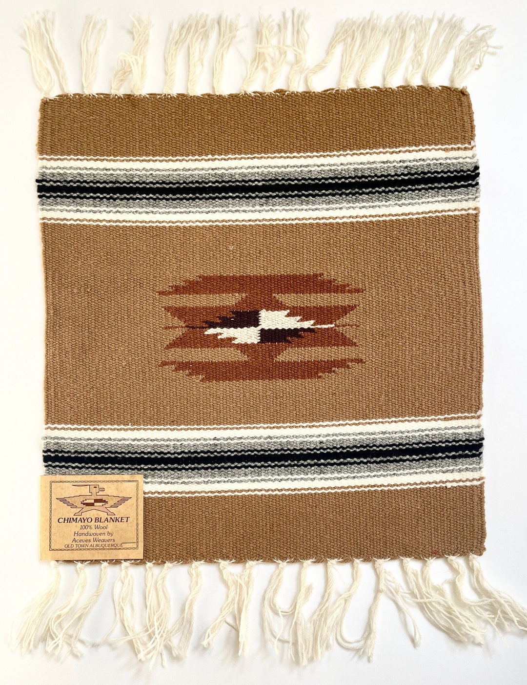 Handwoven Chimayo Weaving Mat Tabletop Size Textile Vintage Soft Desert ...