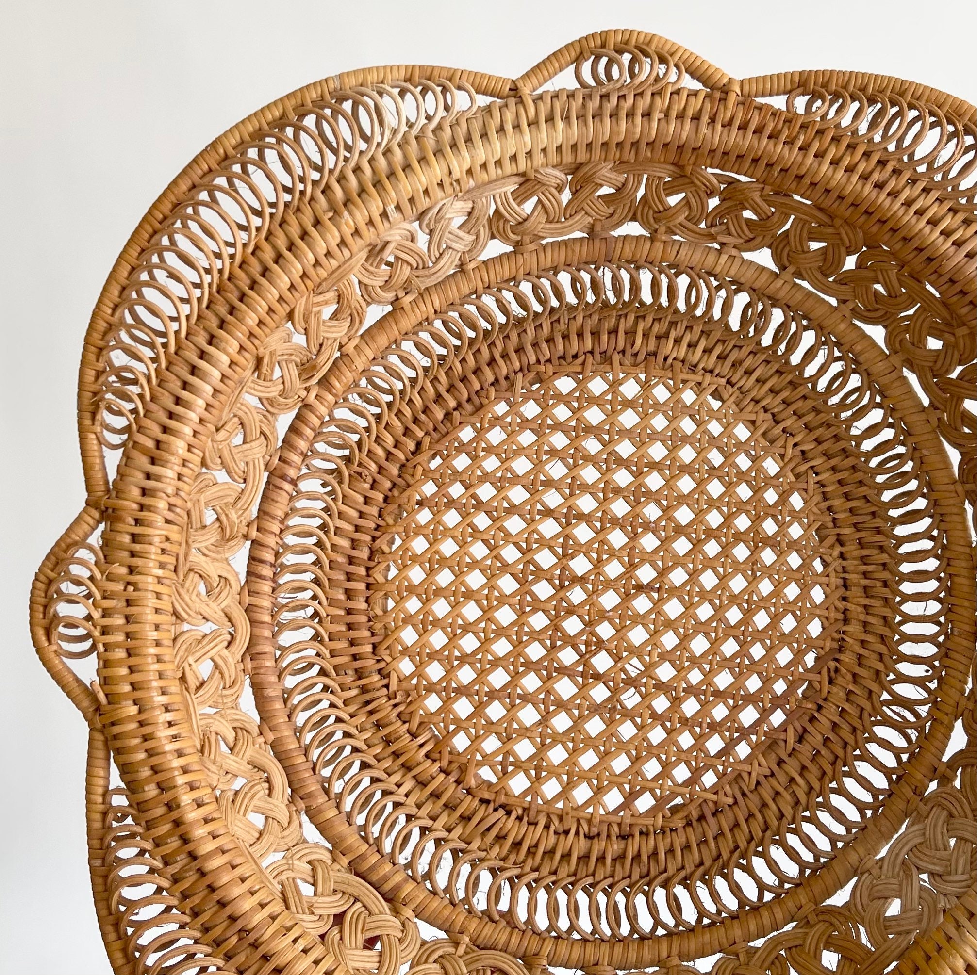 Boho 70s Basket Bowl Boho Vintage Handwoven Baskets Bread Basket ...