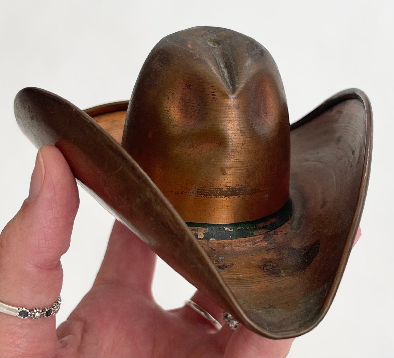 Copper Sombrero Ashtray Cowboy Hat Mid Century Vintage Tobacciana Solid ...